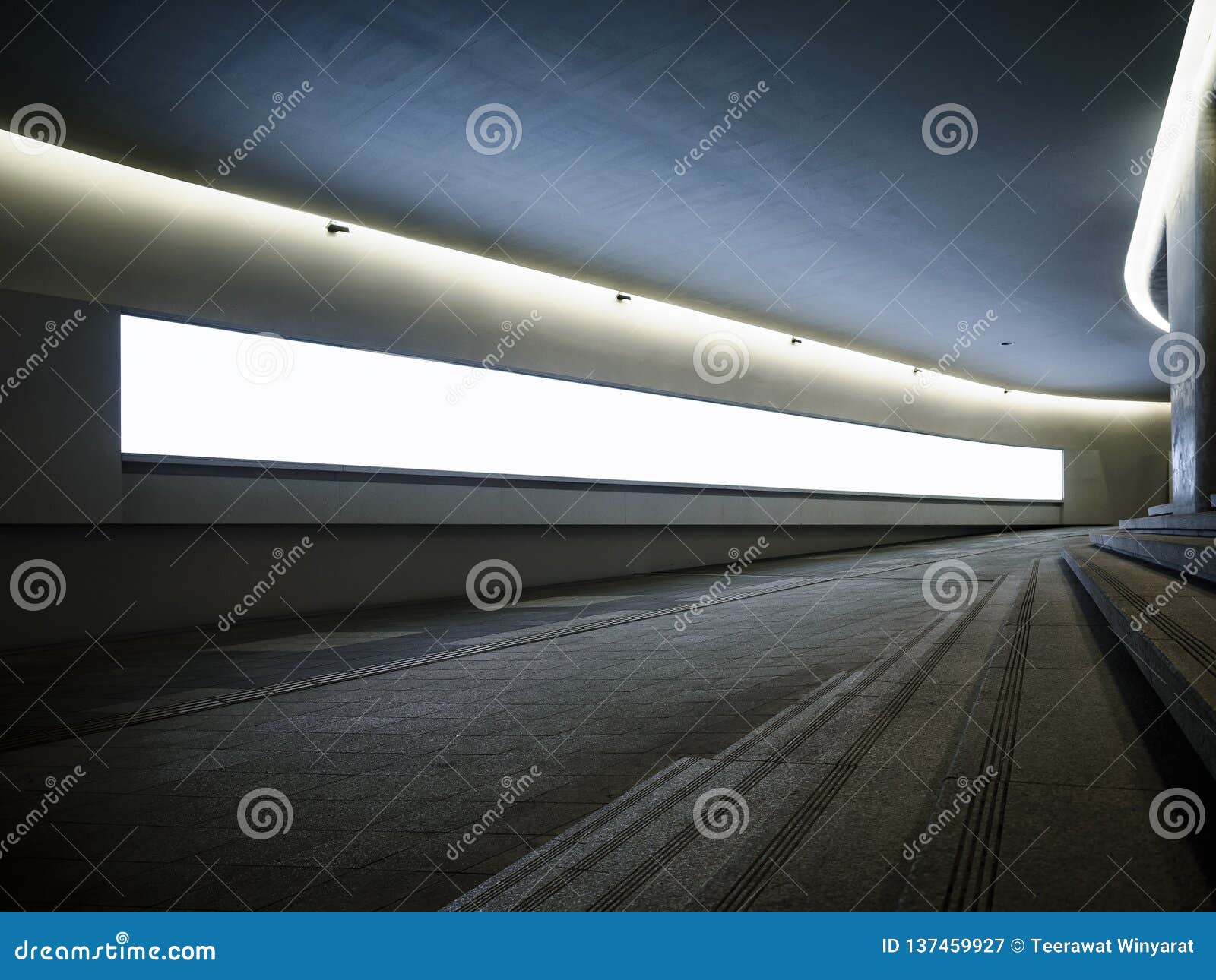 Blank Lcd Screen Light Box Template Panorama Display Modern Public ...