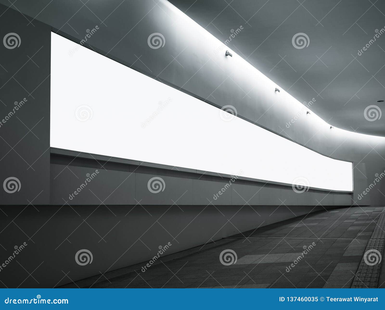 Blank Banner Lcd Screen Light Box Panorama Display Modern Public ...