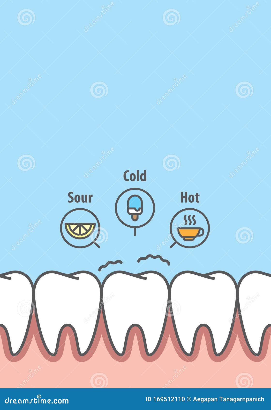 Sensitive Teeth Vector Icon Or Logo With Flat Cartoon Design ...