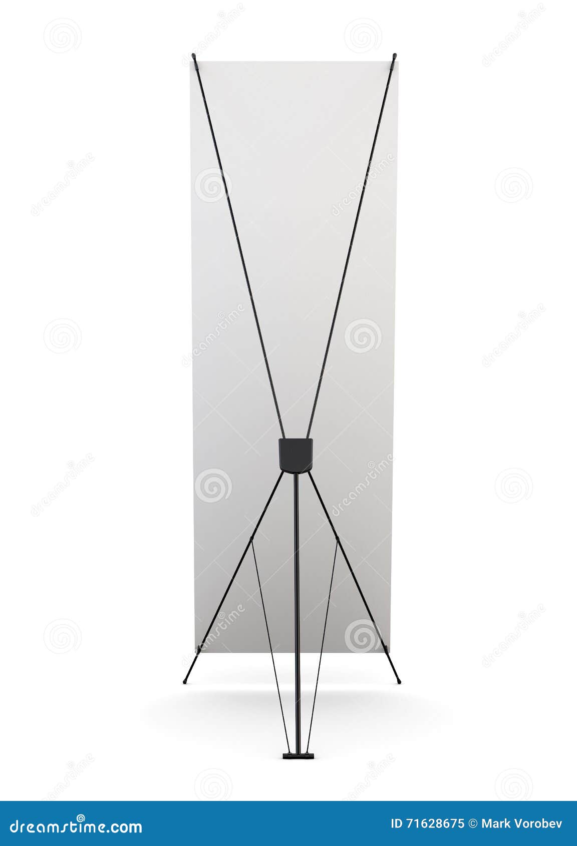 Blank Banner X-Stand Backside Isolated on White Background. 3d R Stock ...