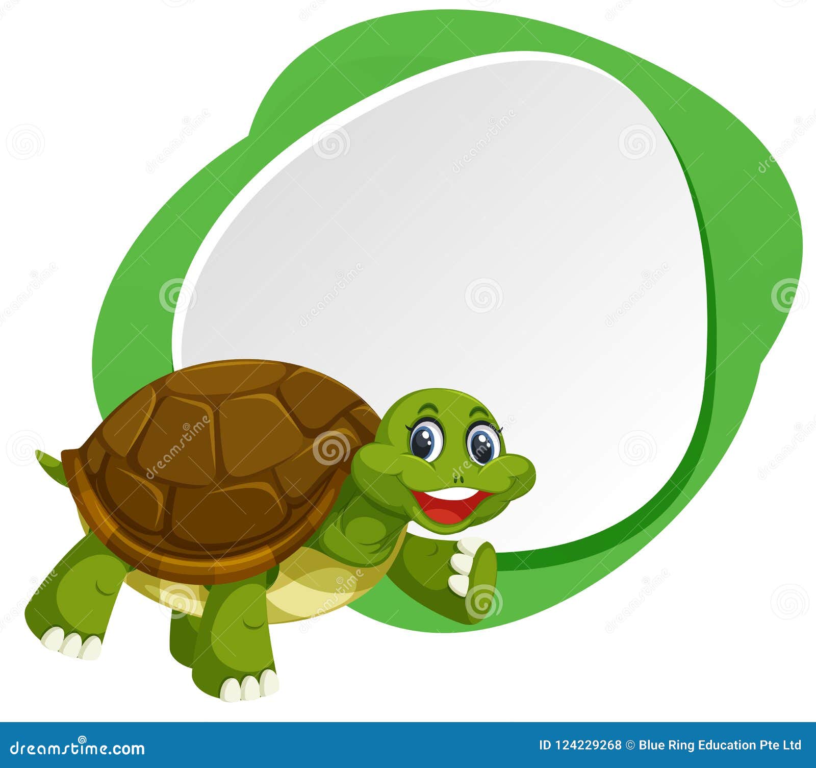 A blank banner with turtle stock vector. Illustration of banner - 124229268