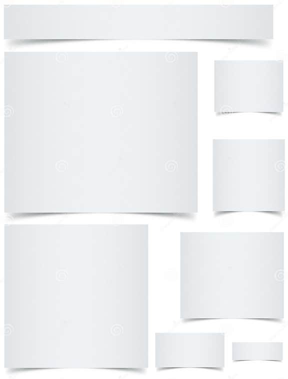 Blank Banners with Curled Edges Stock Vector - Illustration of footer ...