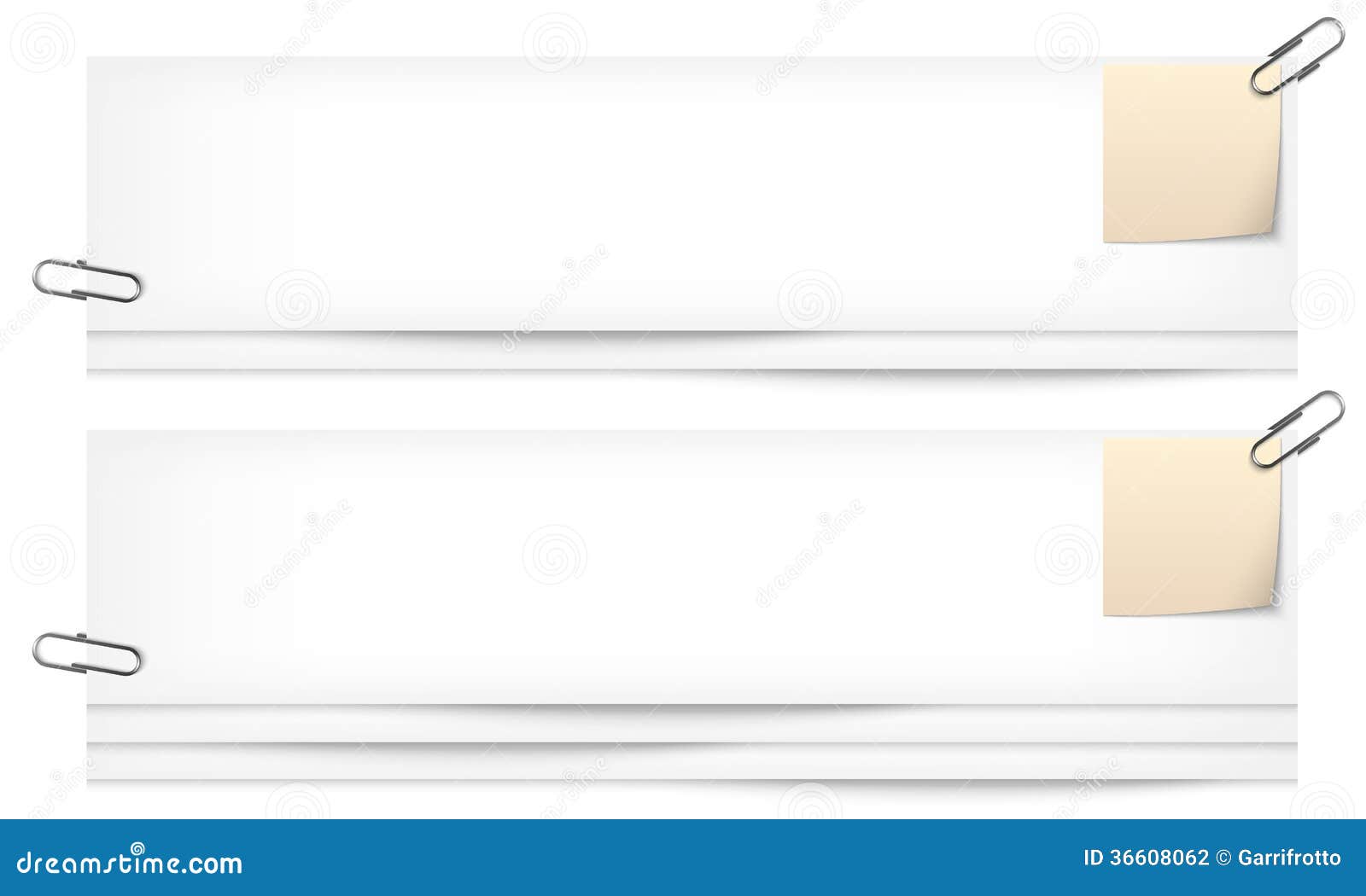 Blank Banners with Notes and Paper Clip Stock Vector - Illustration of ...