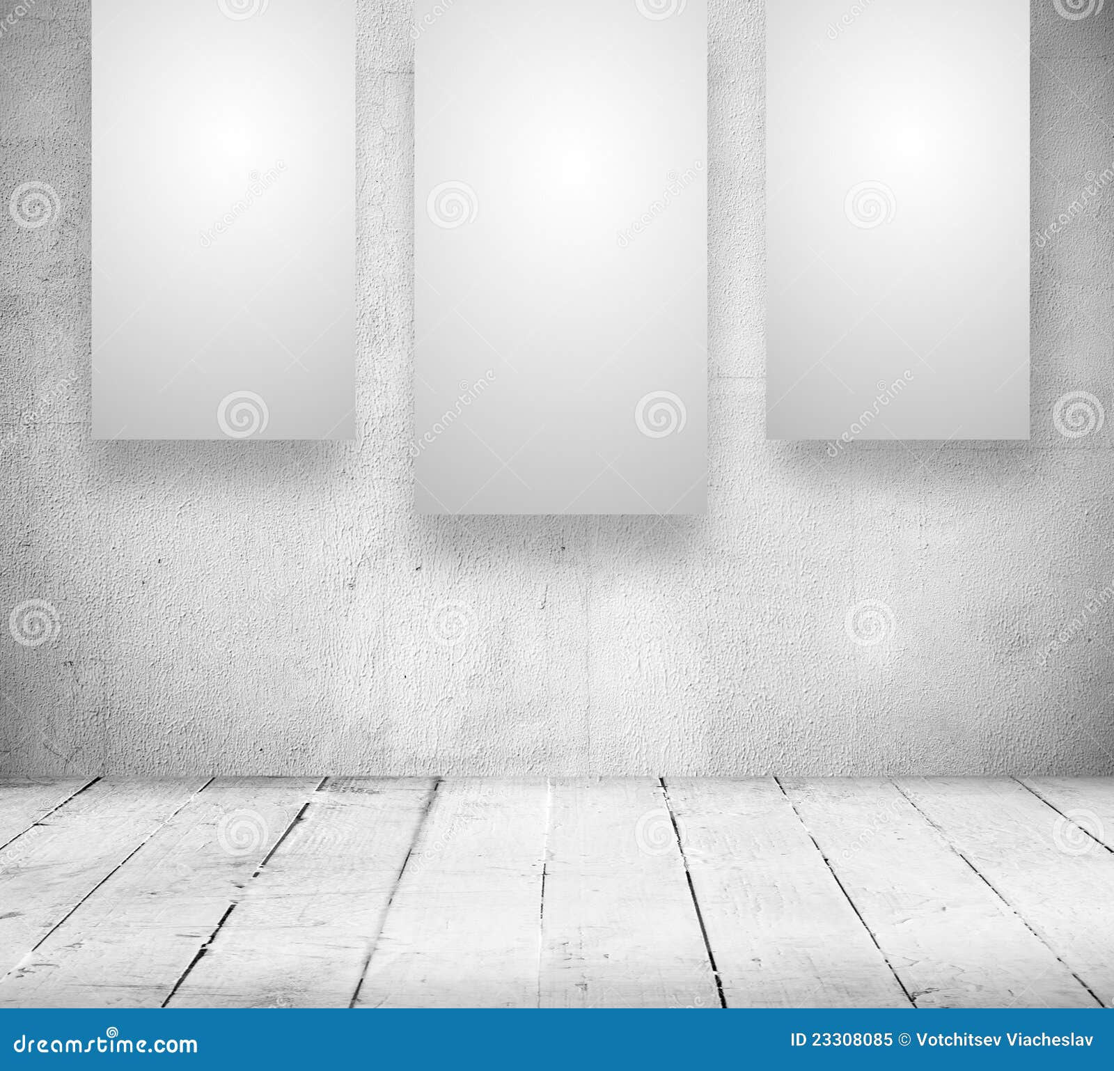 Blank Banners in a Old White Room Stock Illustration - Illustration of ...