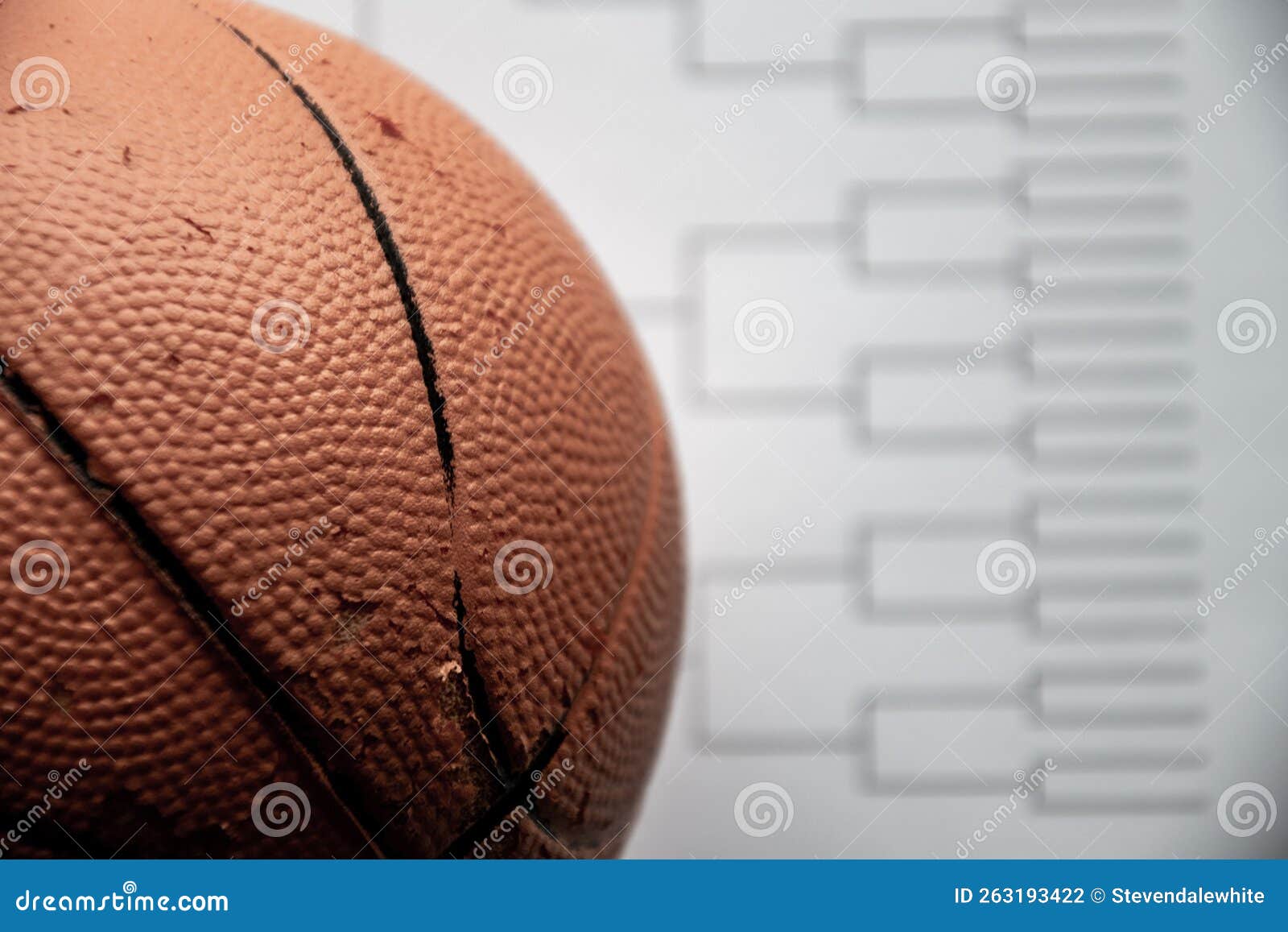 Blank Bracket Grid on White Paper with Basketball on Top Stock Photo ...
