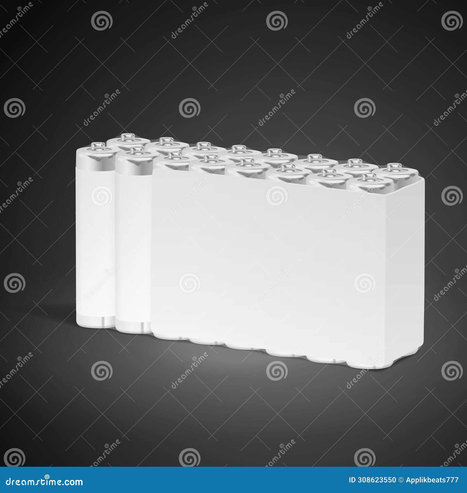 Blank batteries set stock vector. Illustration of metal - 308623550
