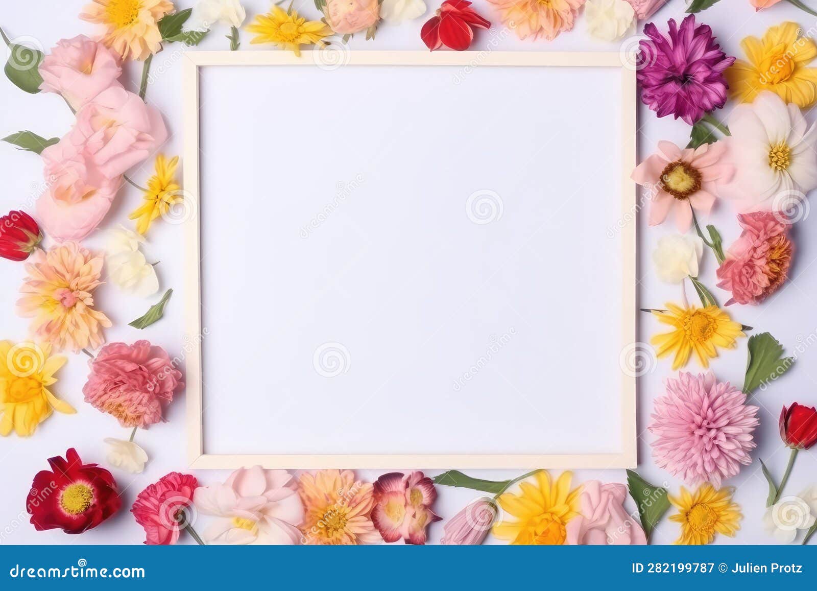 Blank of Beautiful Flowers Frame with Flower Isolated Stock ...