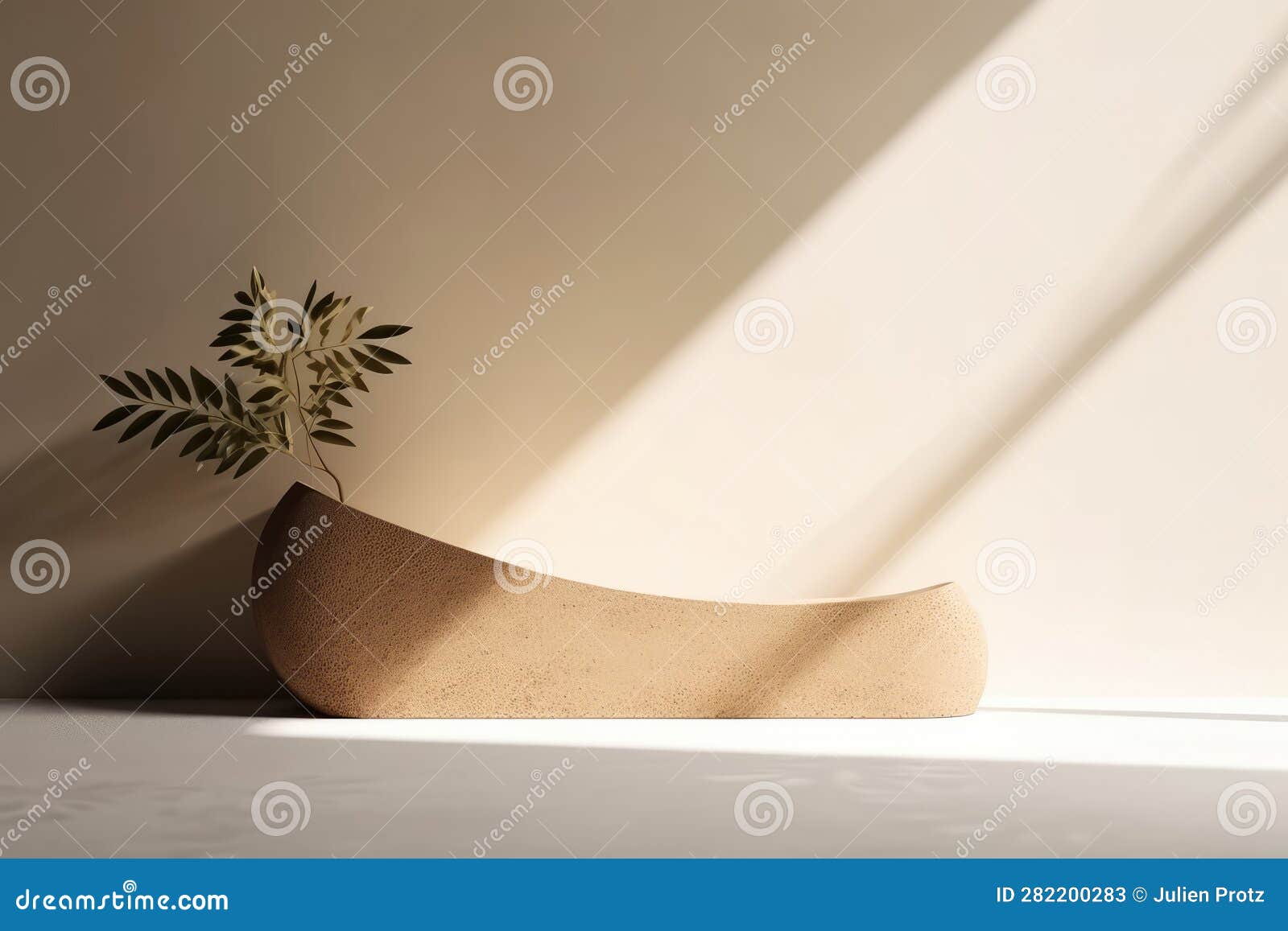 Blank Beige Brown Cement Curve Counter Podium with Texture, AI Stock ...