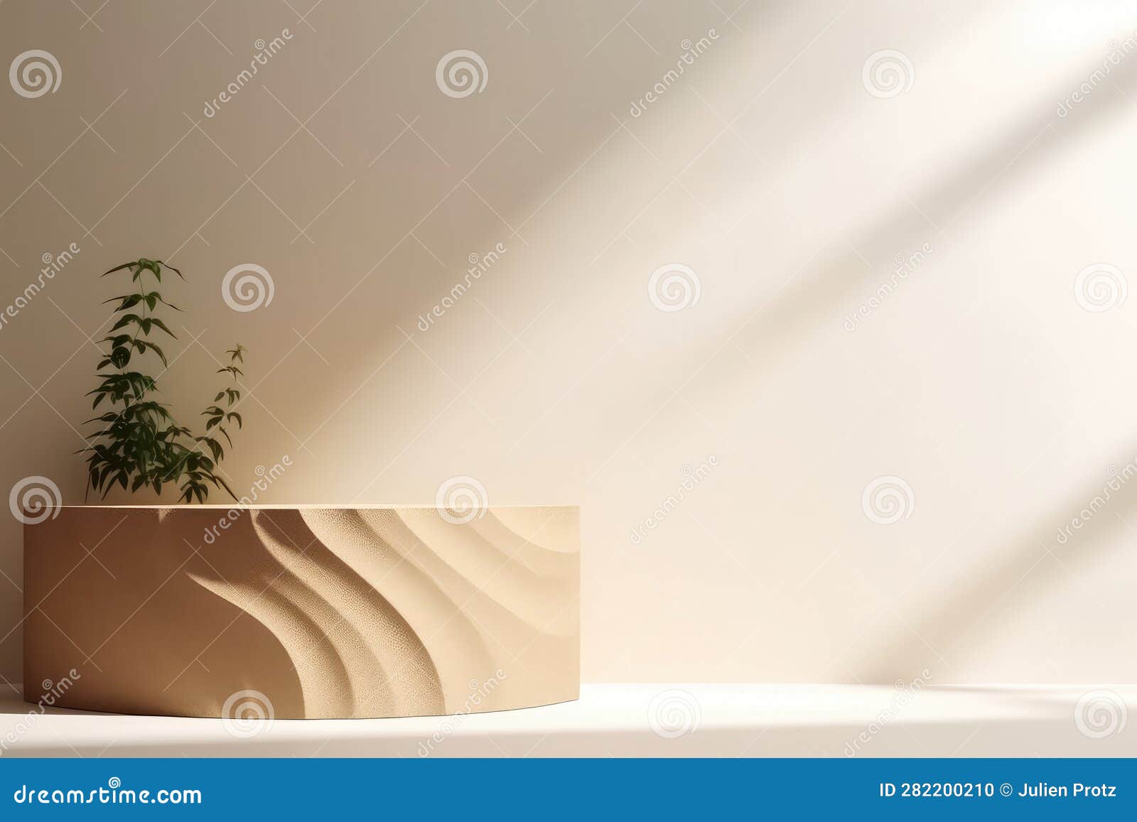 Blank Beige Brown Cement Curve Counter Podium with Texture, Generated ...