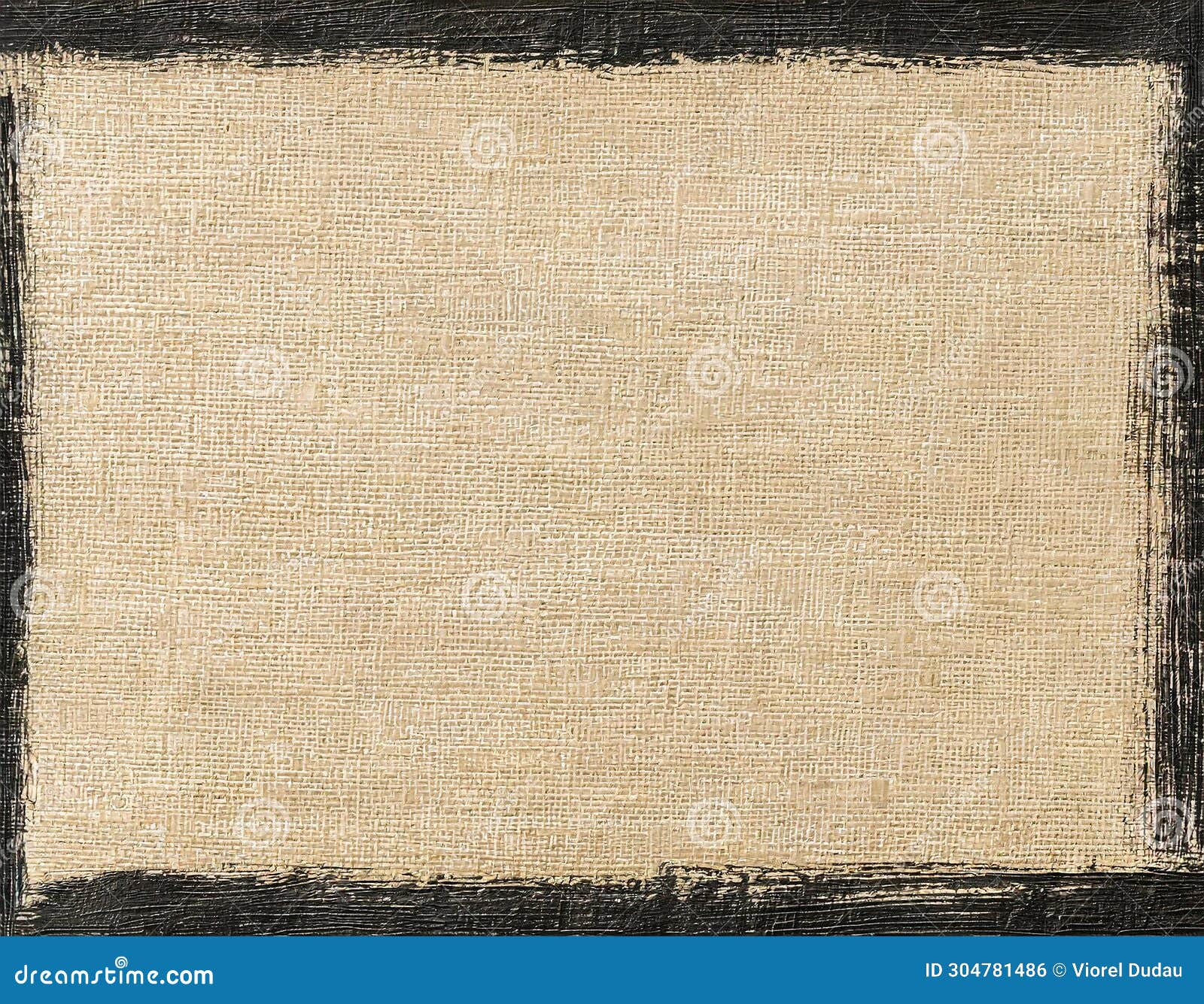 Blank Beige Canvas Textile Texture Background with Painted Black Border ...