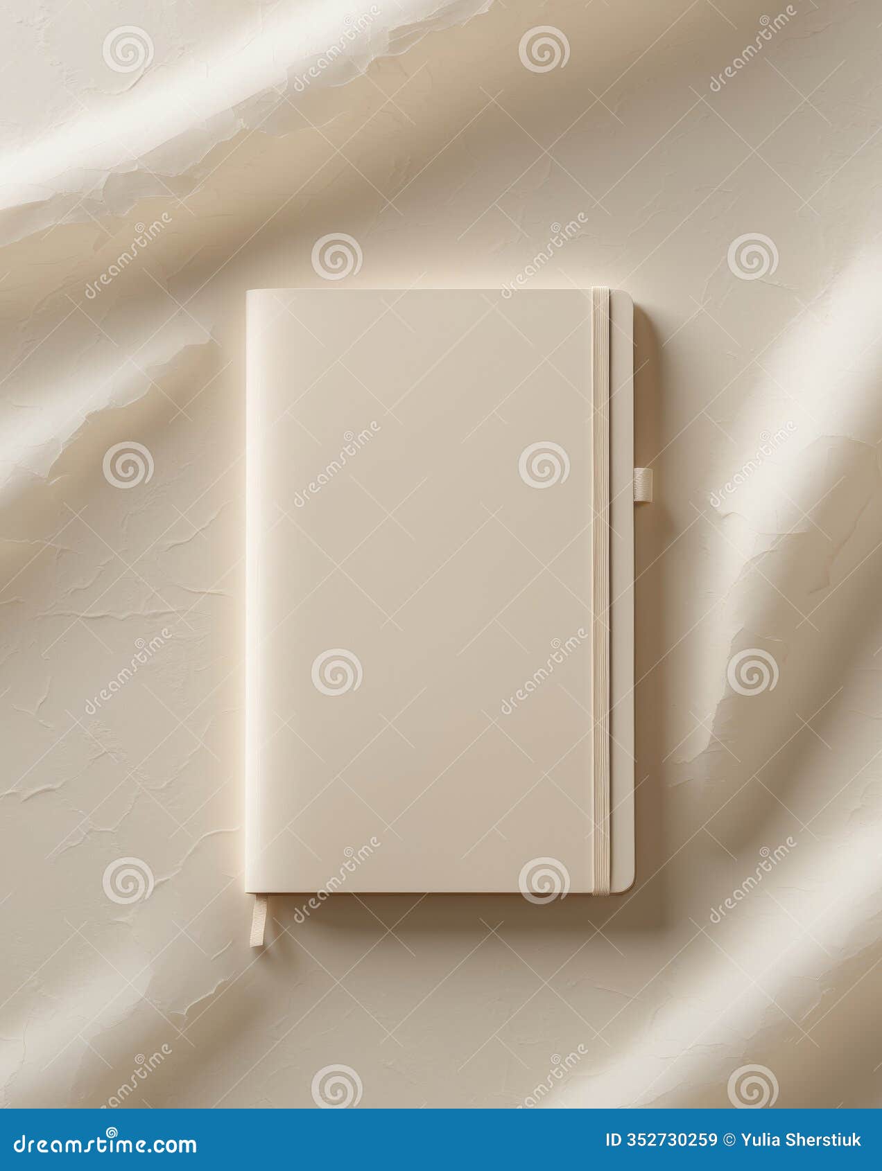 Blank Beige Notebook Mockup on a Paper Background. Stock Illustration ...