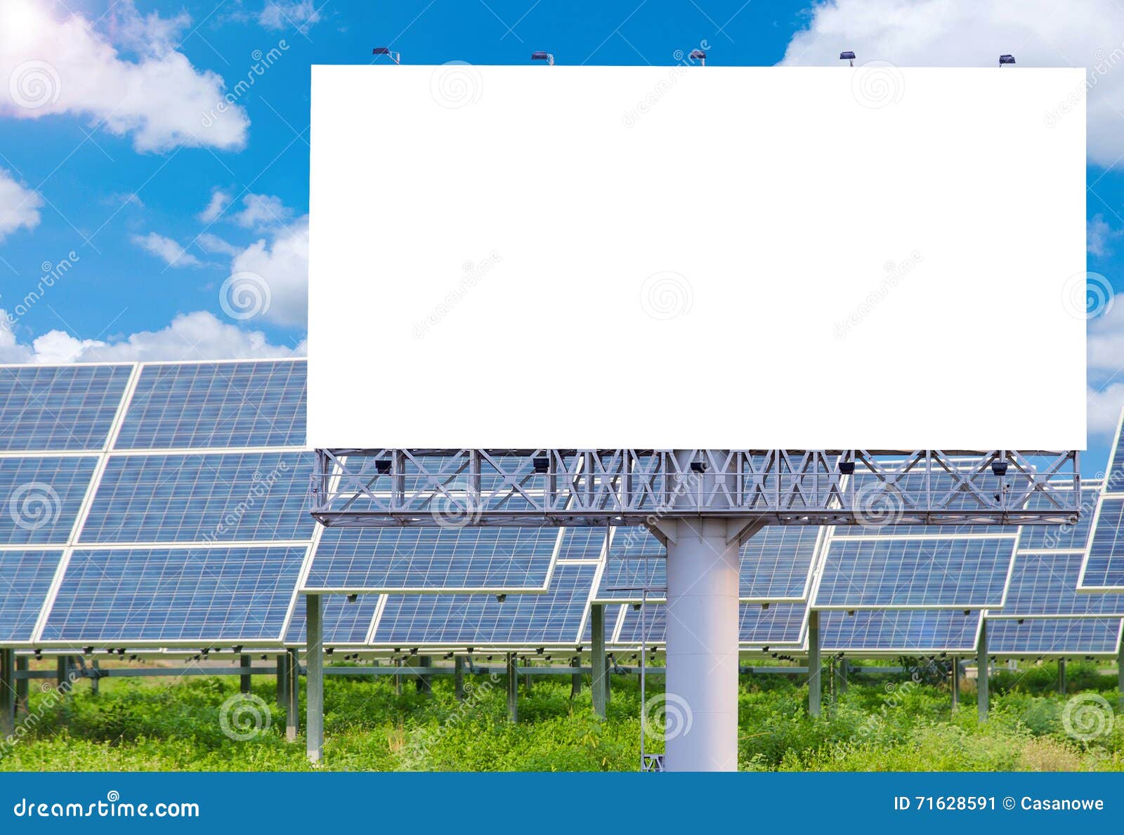 Blank Billboard for Advertisement with Solar Power Plant Stock Image ...