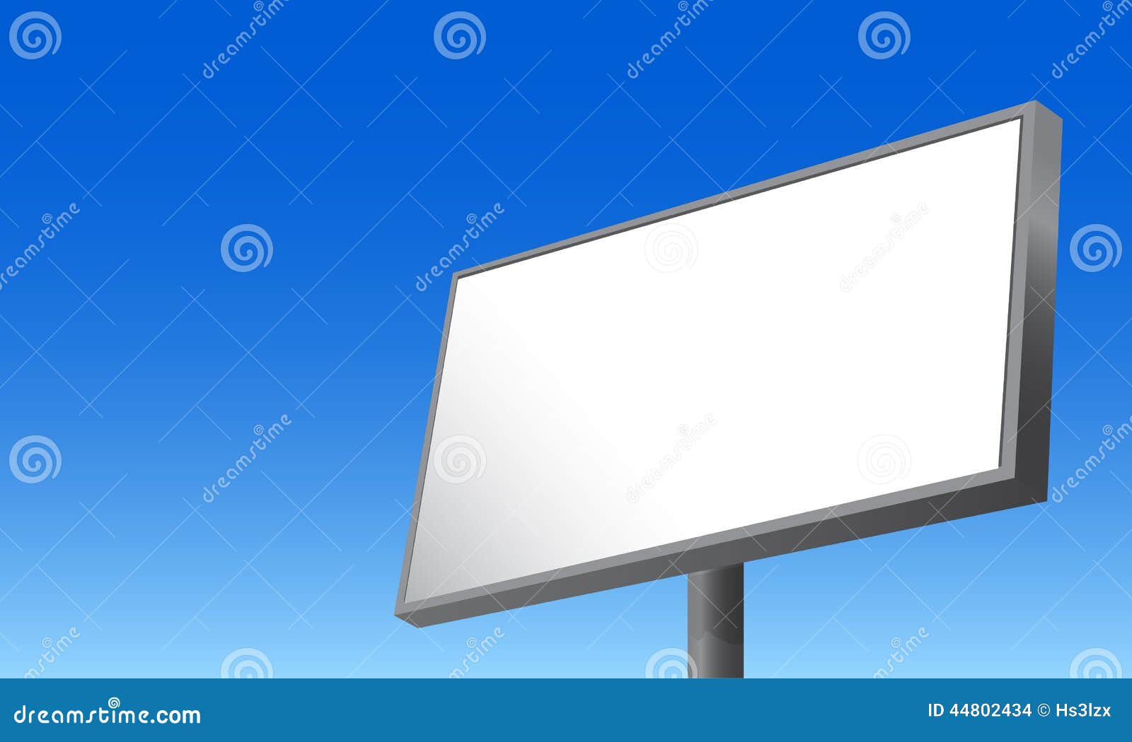 Blank Billboard Advertising Blue Background- Vector Illustration Stock ...