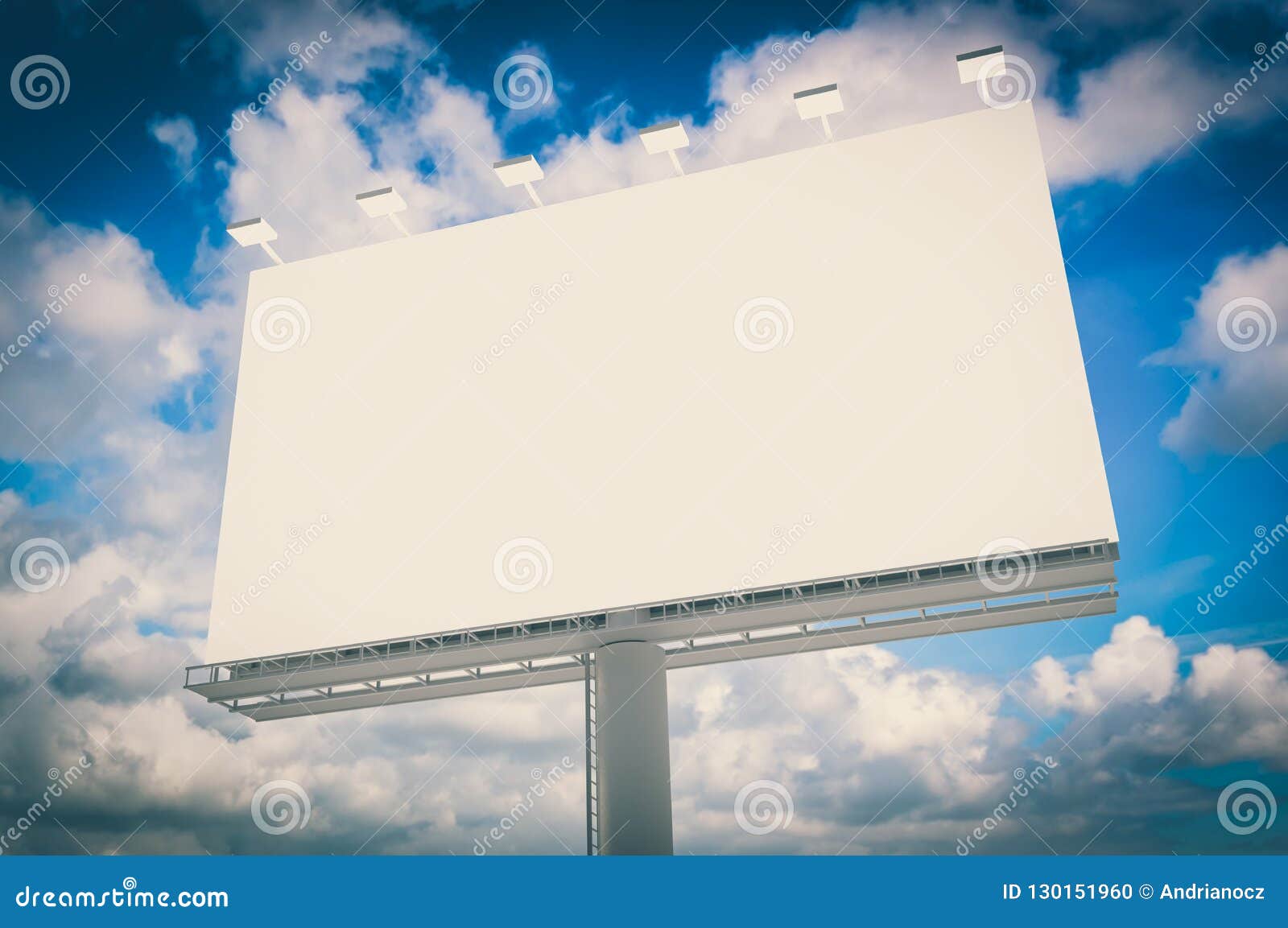 Blank Billboard at Blue Sky Background Stock Illustration ...