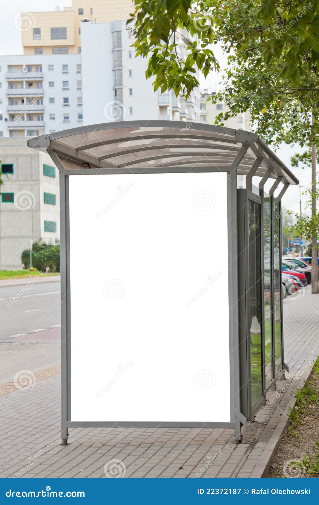 Blank Billboard On Bus Stop Stock Image - Image of canvas, roadside ...