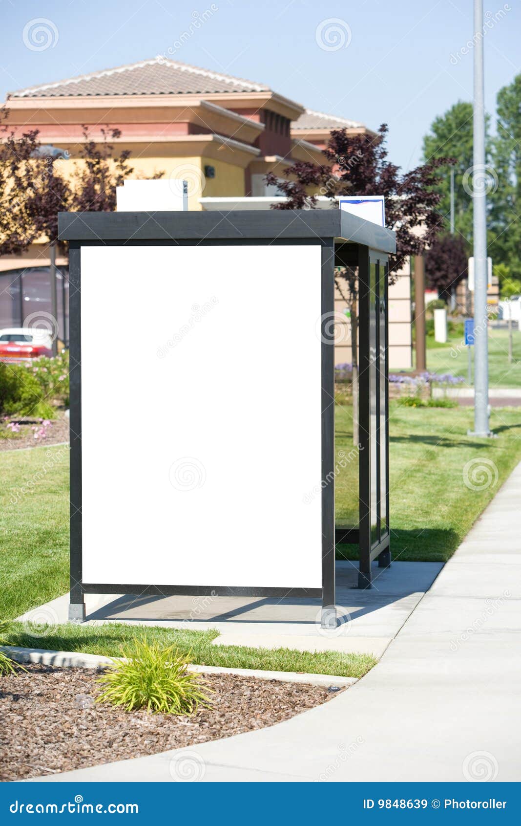 Blank Billboard at Bus Stop Stock Image - Image of city, panel: 9848639
