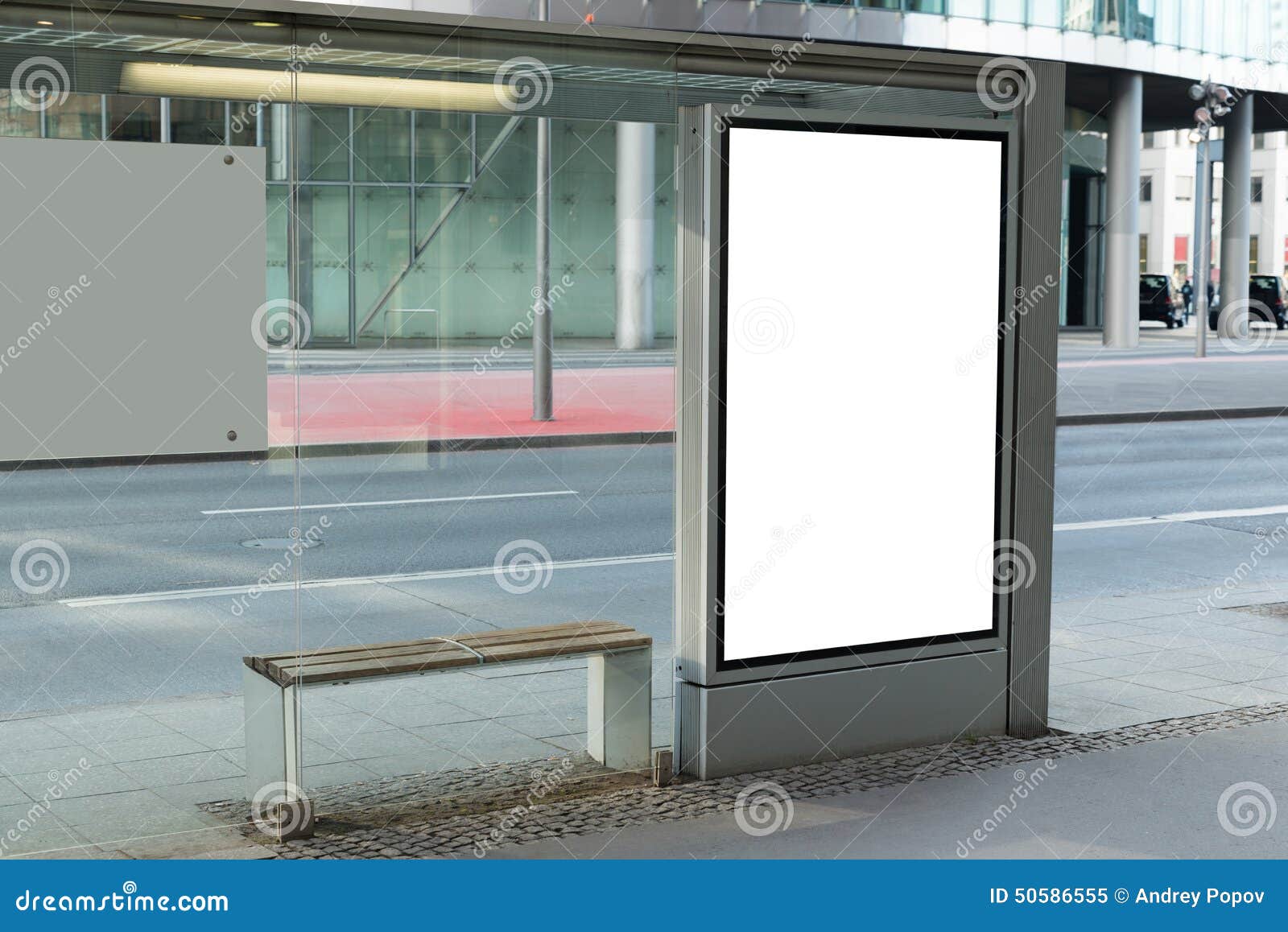 Blank Billboard on Bus Stop Stock Image - Image of city, bench: 50586555