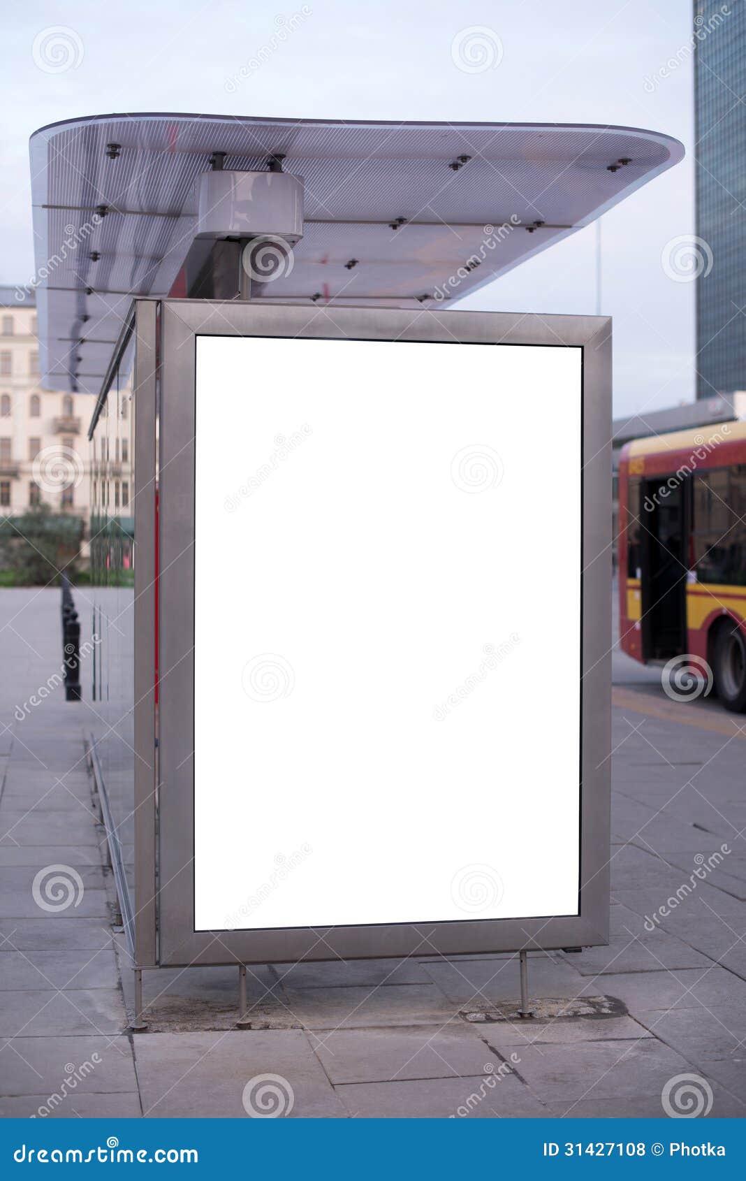 Blank Billboard on Bus Stop Stock Photo - Image of stop, panel: 31427108