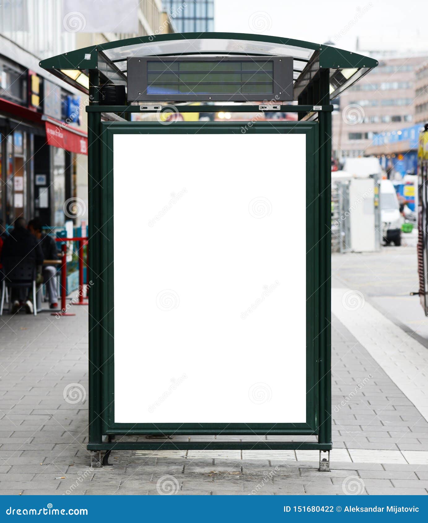Blank Billboard on City Bus Station Stock Photo - Image of agency ...