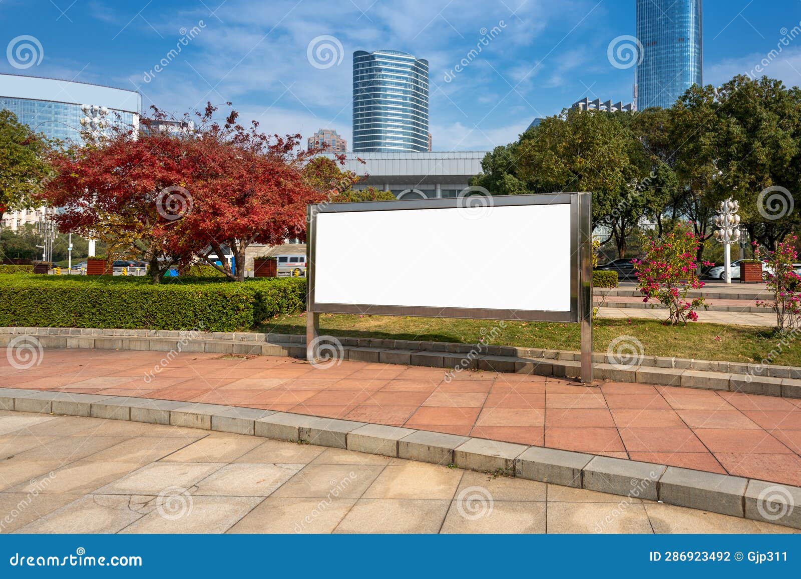 Blank Billboard on the City Street Stock Photo - Image of display ...