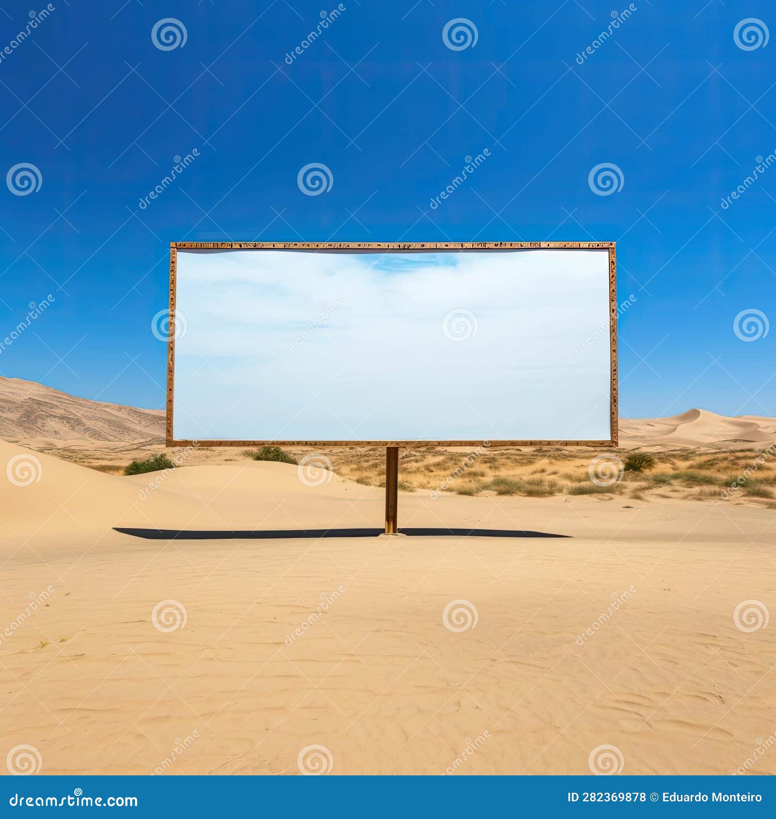 Blank Billboard in the Desert Stock Illustration - Illustration of ...
