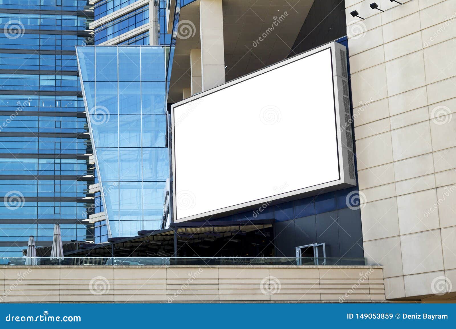 Blank Billboard in Front of Building Stock Image - Image of banner ...