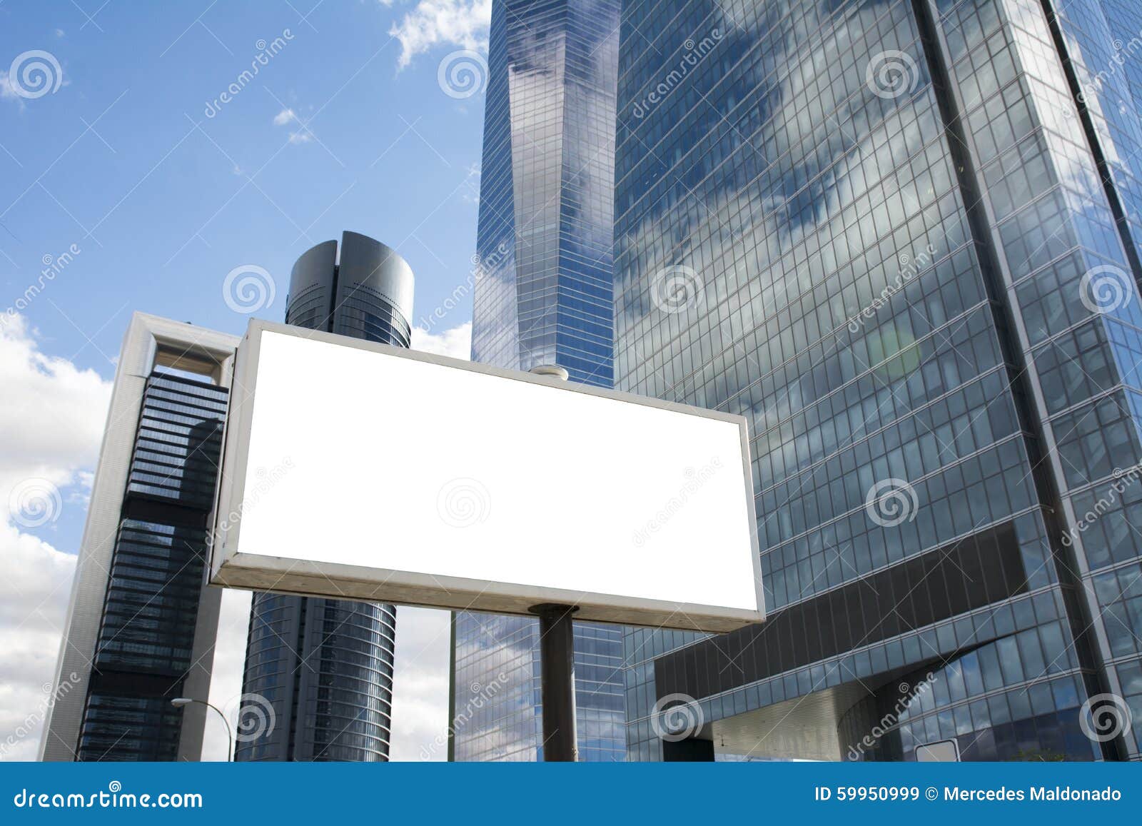 Blank Billboard in Front of Office Skyscraper Stock Image - Image of ...