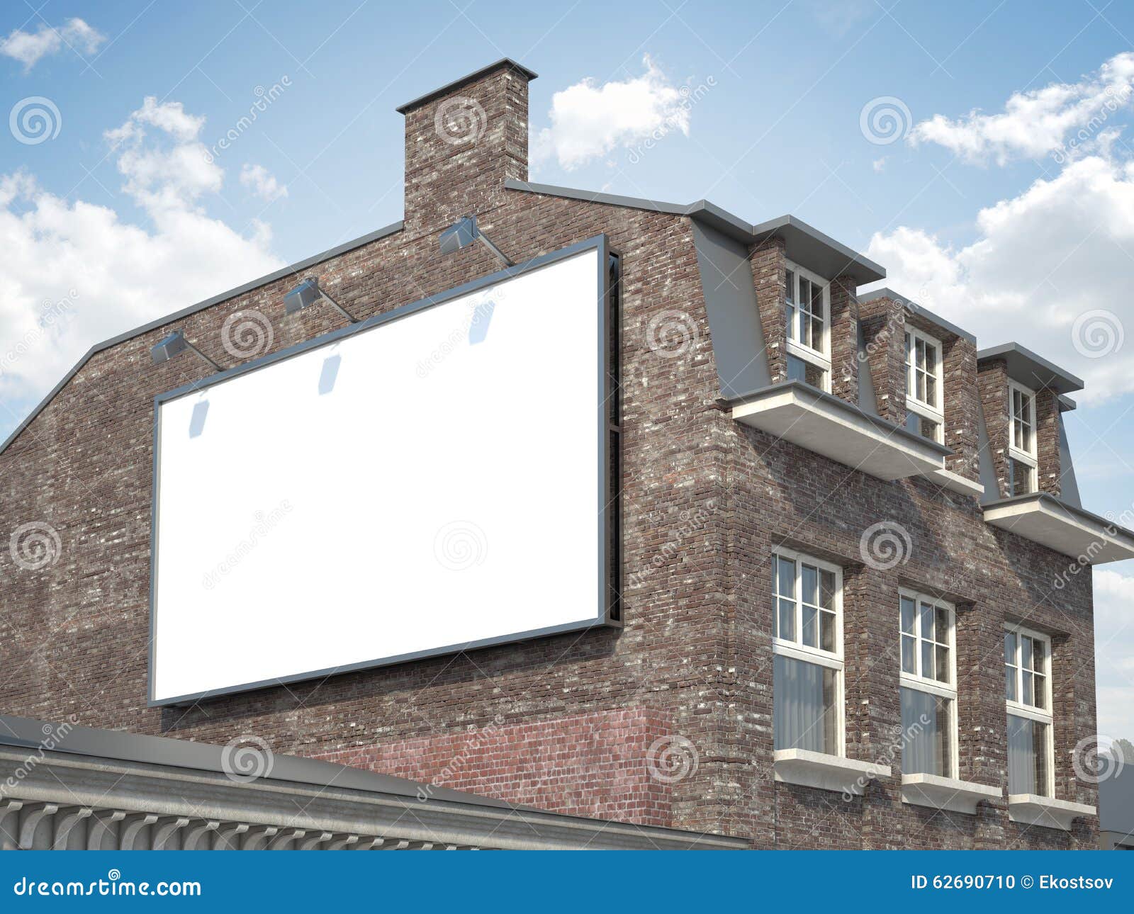 Blank Billboard Hanging on the Classic Building Stock Photo - Image of ...