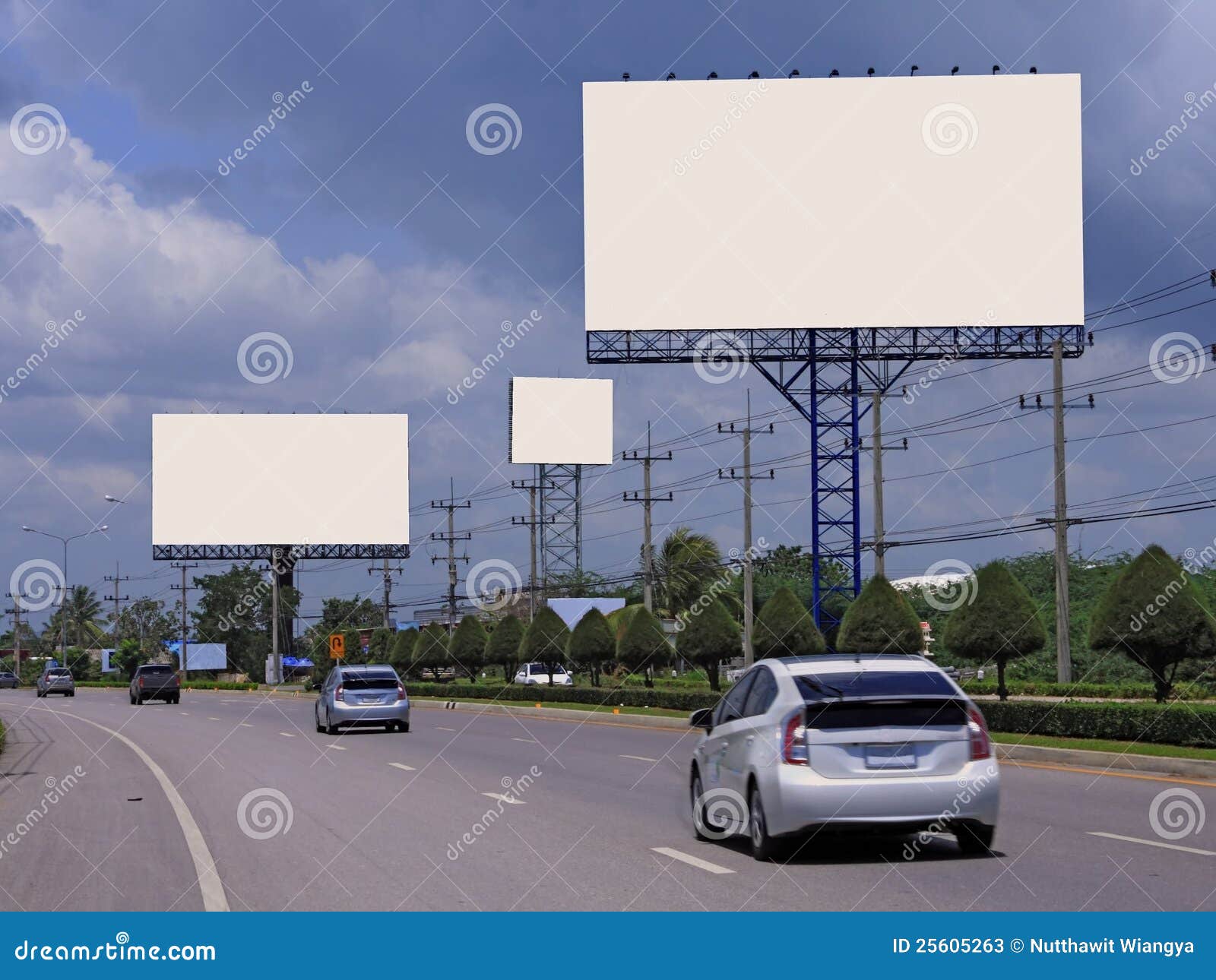 Blank Billboard On Highway