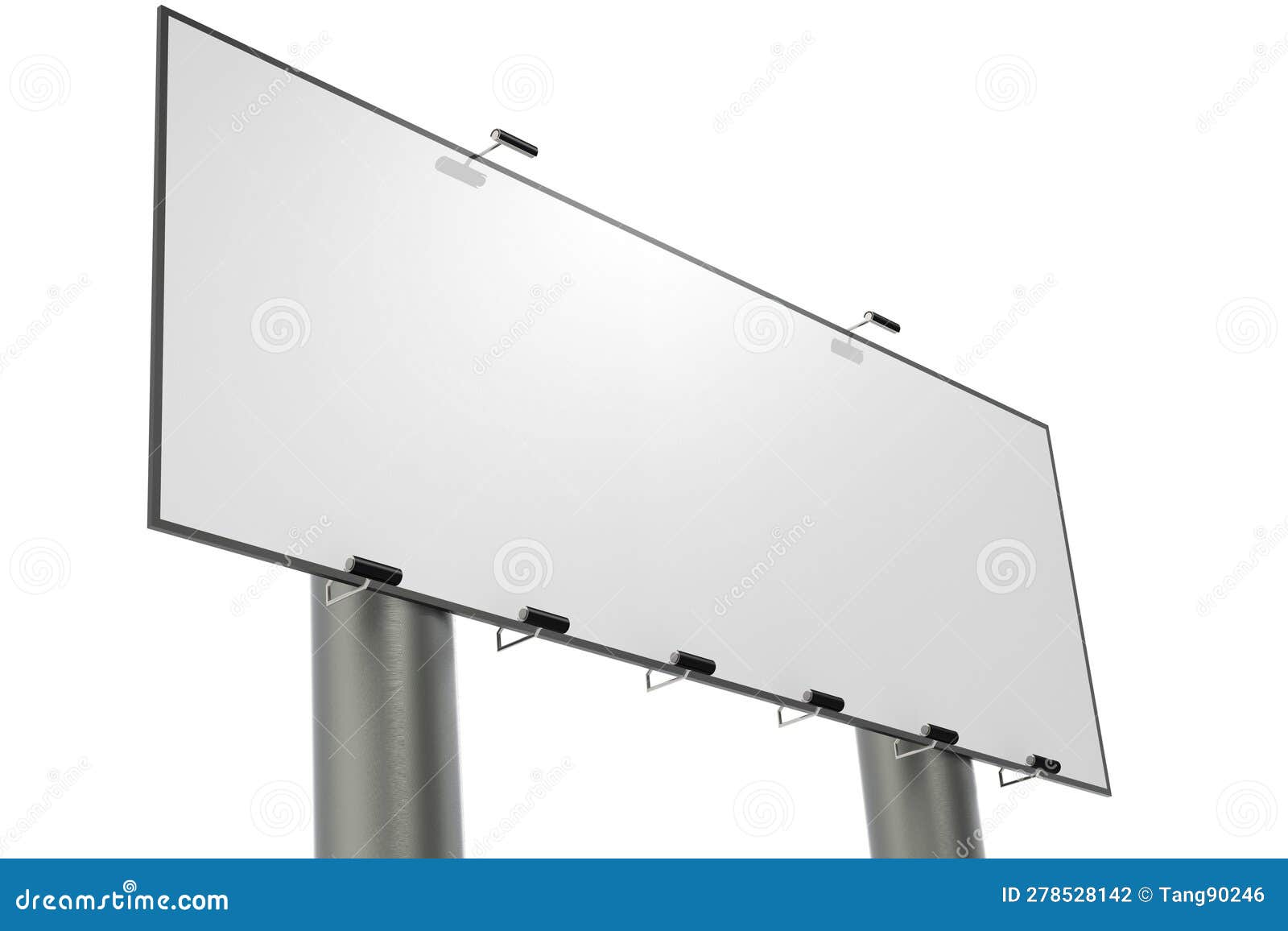 Blank Billboard with Metal Rack Isolated Stock Illustration ...