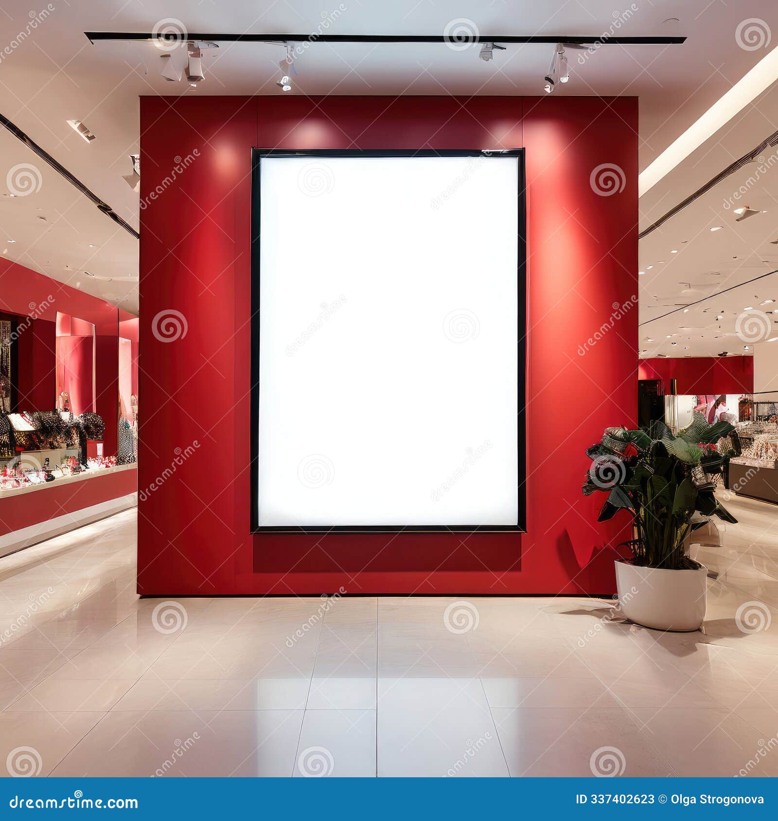 Blank Billboard Mockup. Advertisement Board in the Modern Store Stock ...