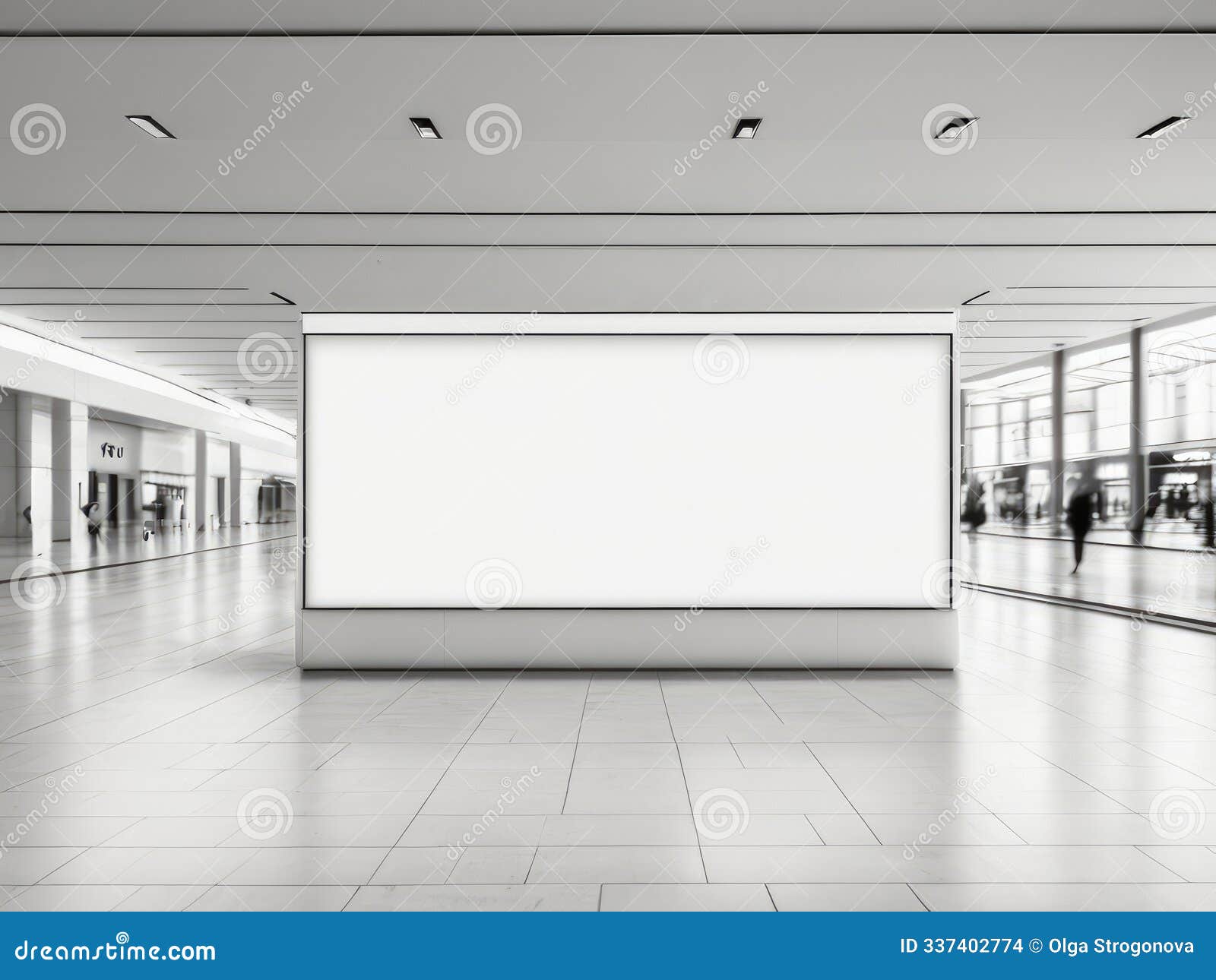 Blank Billboard Mockup. Advertisement Board in the Modern Store Stock ...