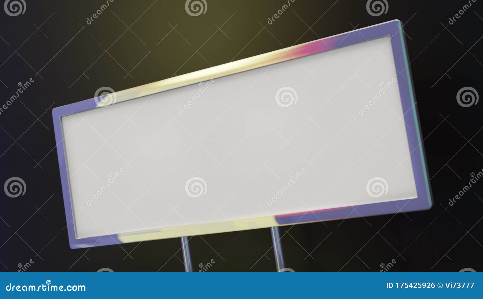 Blank Billboard Mockup Template. Inclined Promotion Screen. 3D Rendered ...