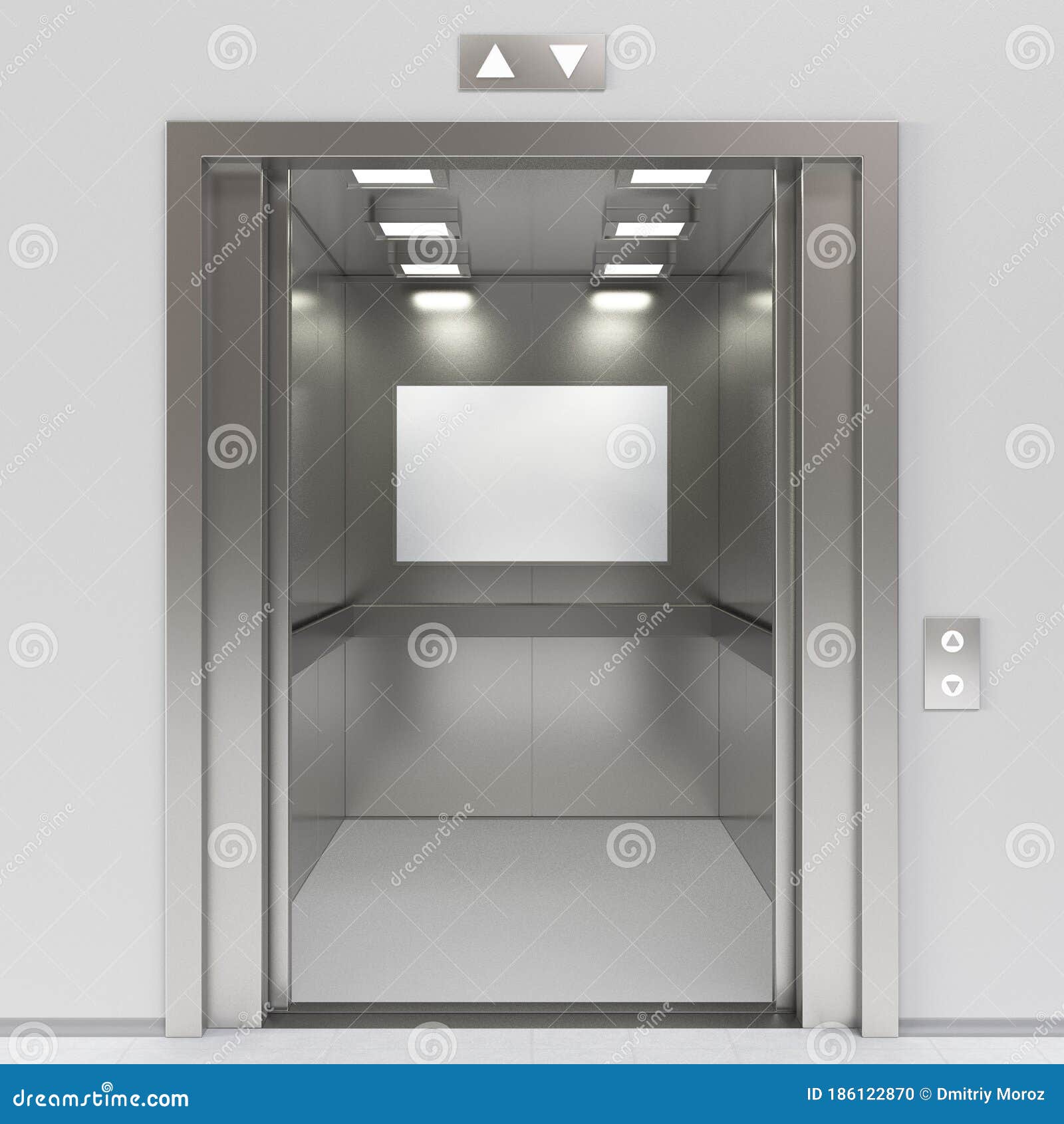 Blank Billboard or Poster Inside of Empty Elevator Cabin Stock ...