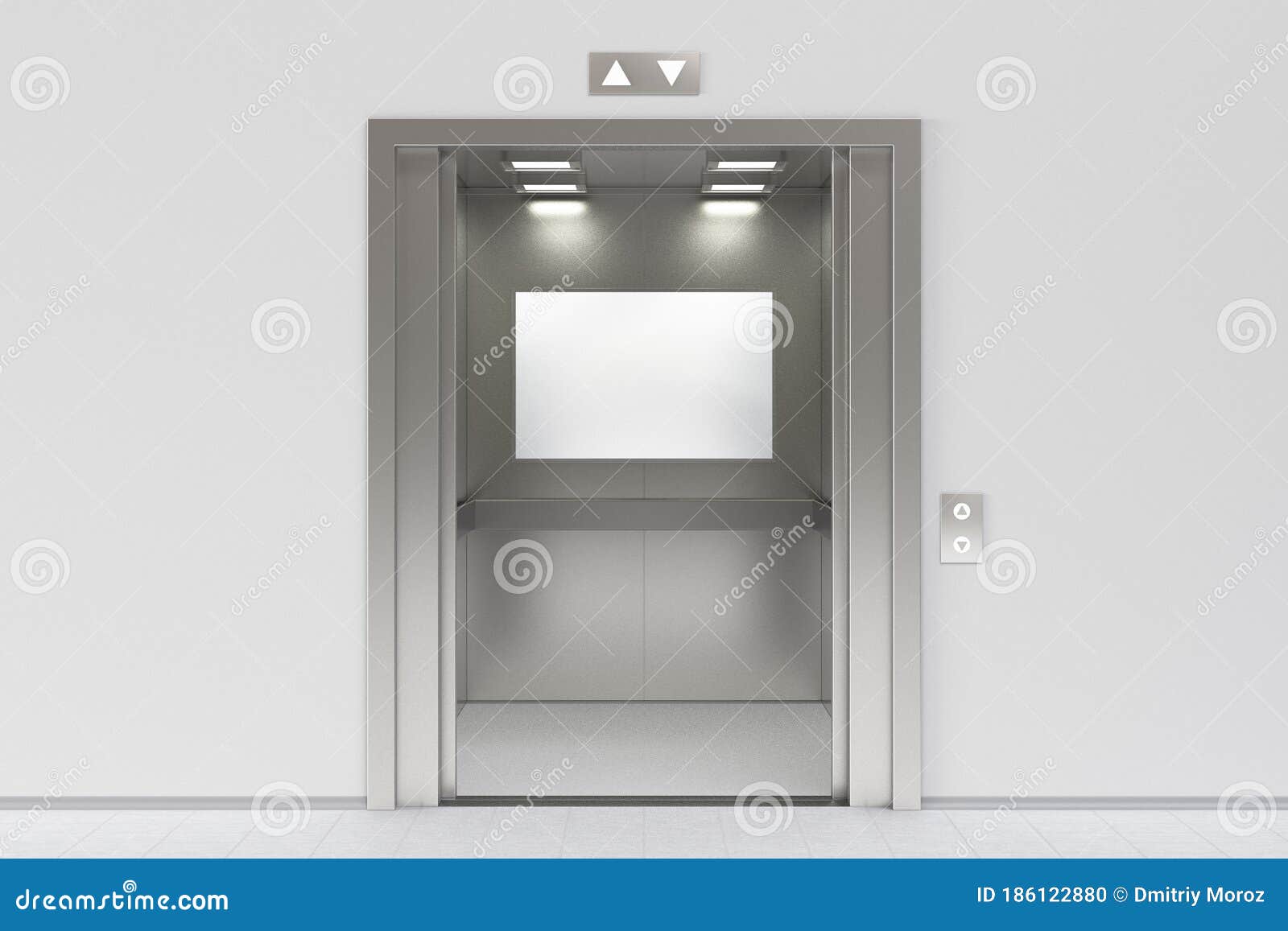 Empty Sky Elevator Concept With Elevator Royalty-Free Cartoon ...