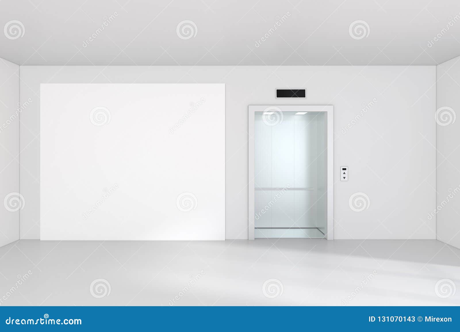Empty Elevator Cabin With Closed Steel Doors Cartoon Vector ...