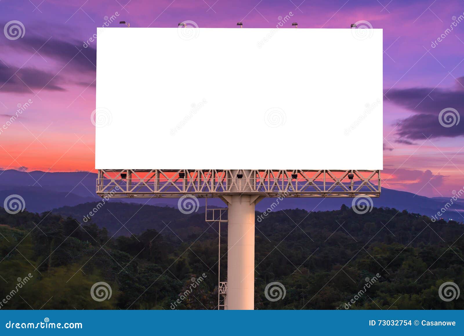 Blank Billboard Ready for New Advertisement with Sunset Background ...