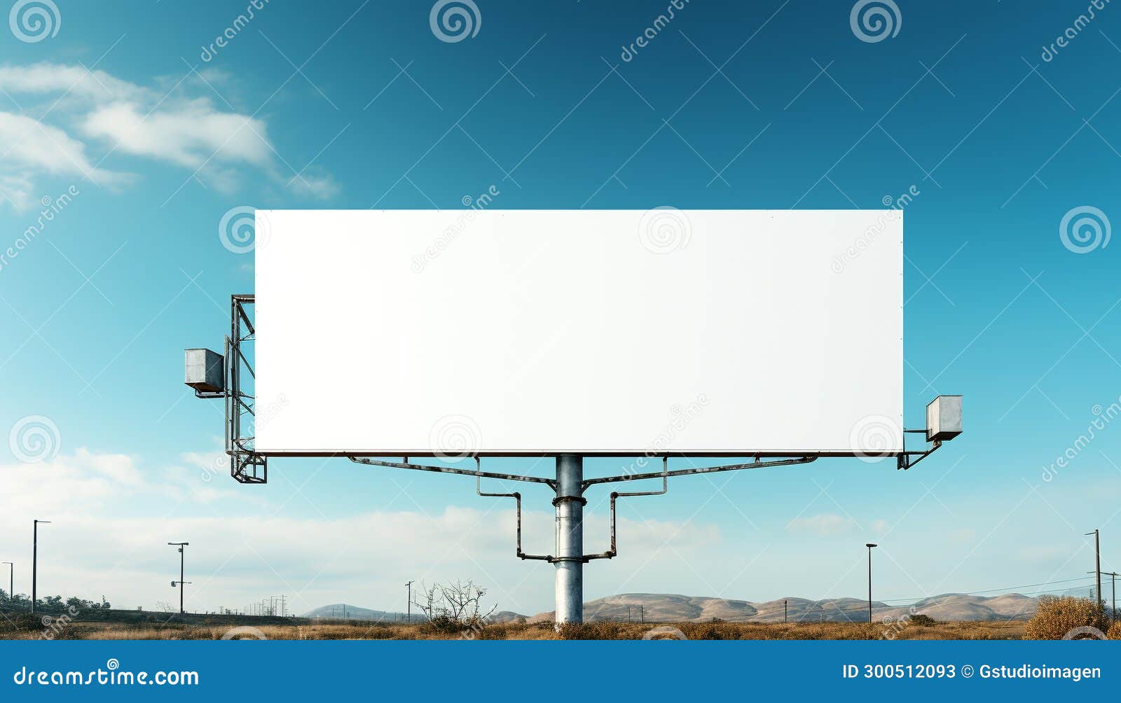 Blank Billboard Sign on Clear Sky, Advertising Space for Rent Generated ...