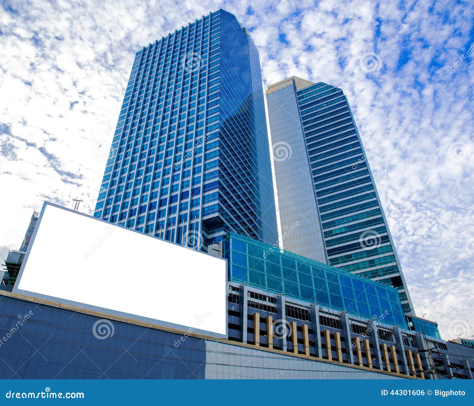 Blank Billboard of Skyscraper for Advertising Stock Photo - Image of ...