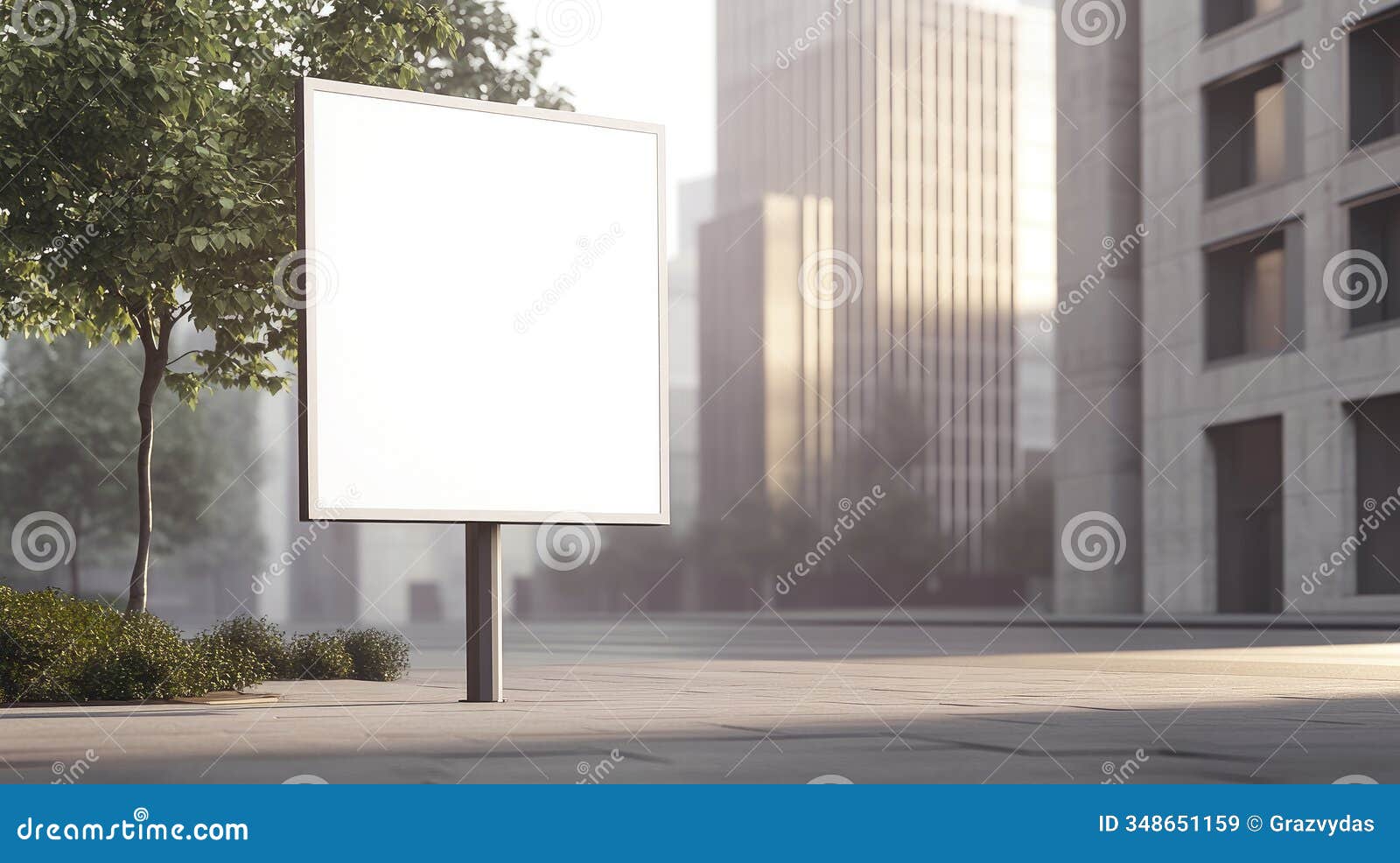 A Blank Billboard Stands on a Sidewalk, Ready for Advertisement ...