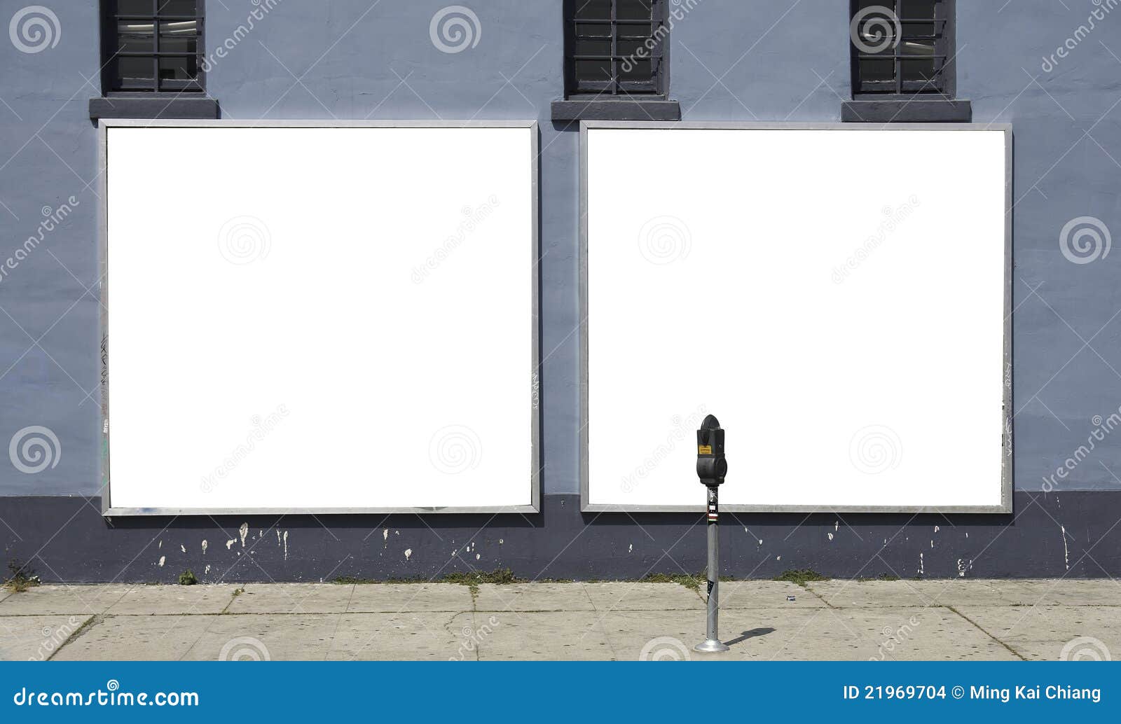 Blank Billboard in the Street Stock Photo - Image of blue, info: 21969704
