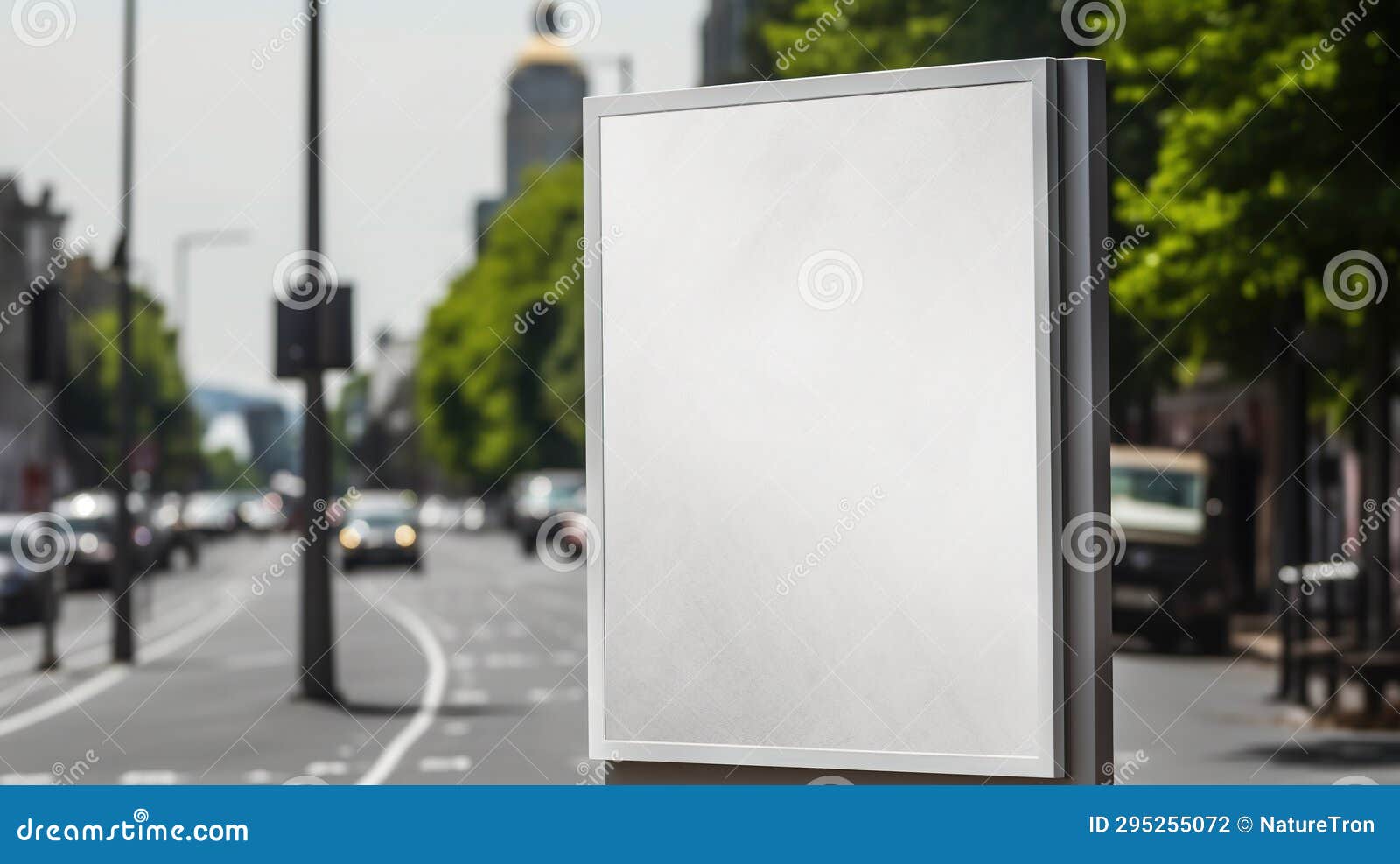 Blank Billboard on the Street Sign Stock Illustration - Illustration of ...