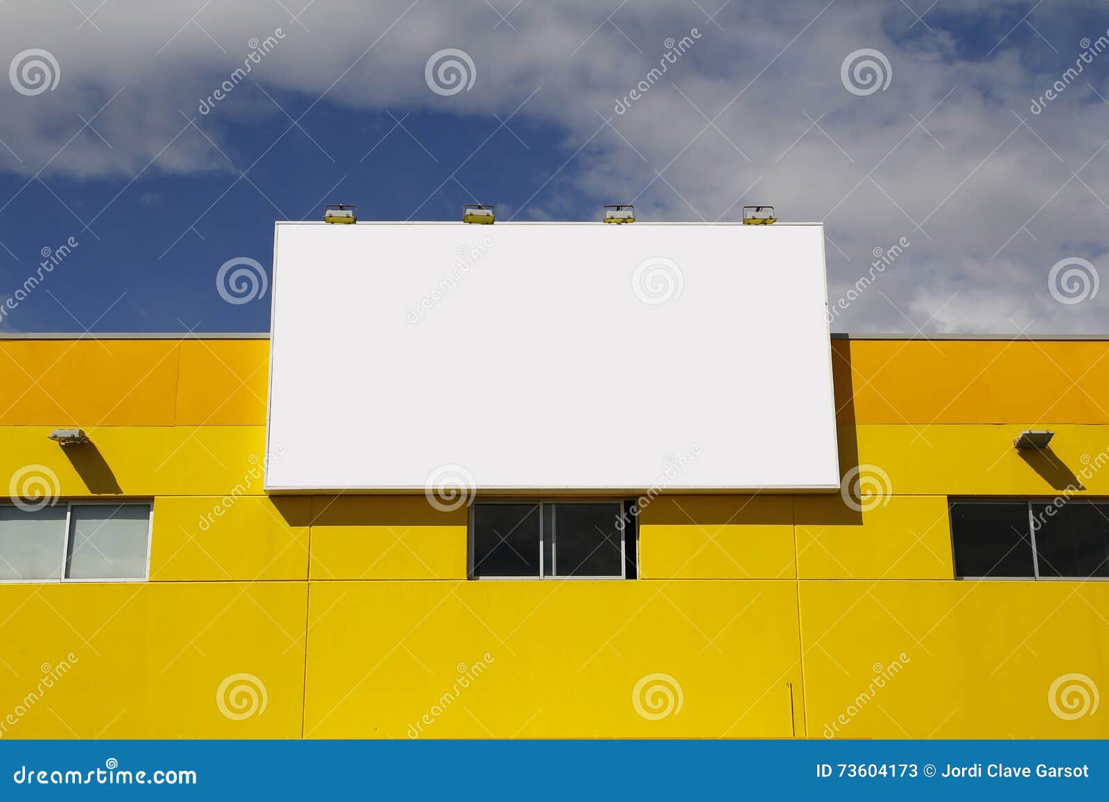 Blank Billboard in a Yellow Store Stock Image - Image of promotion ...