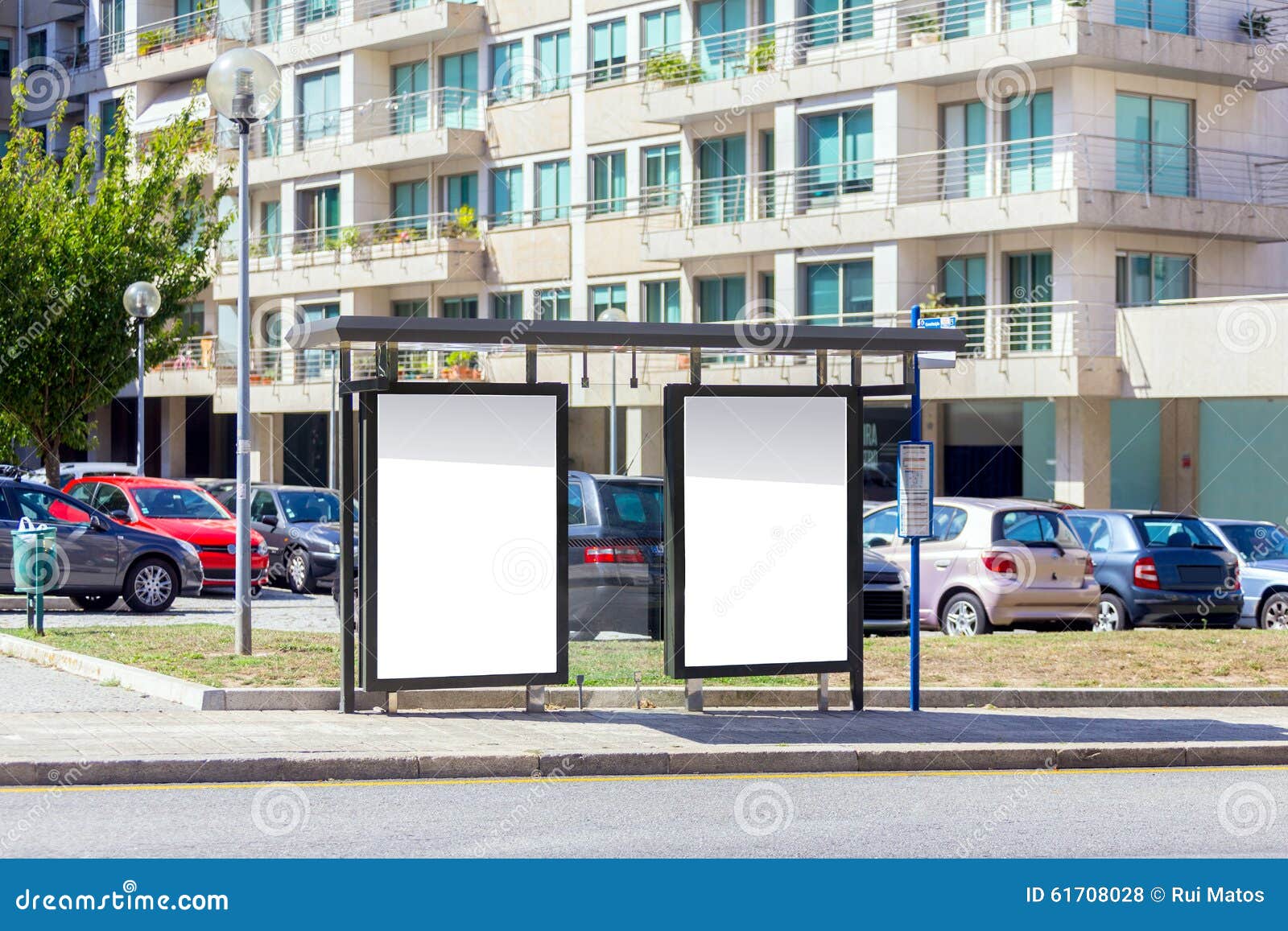 Blank Billboards at a Bus Stop - Outdoor Advertising Stock Photo ...