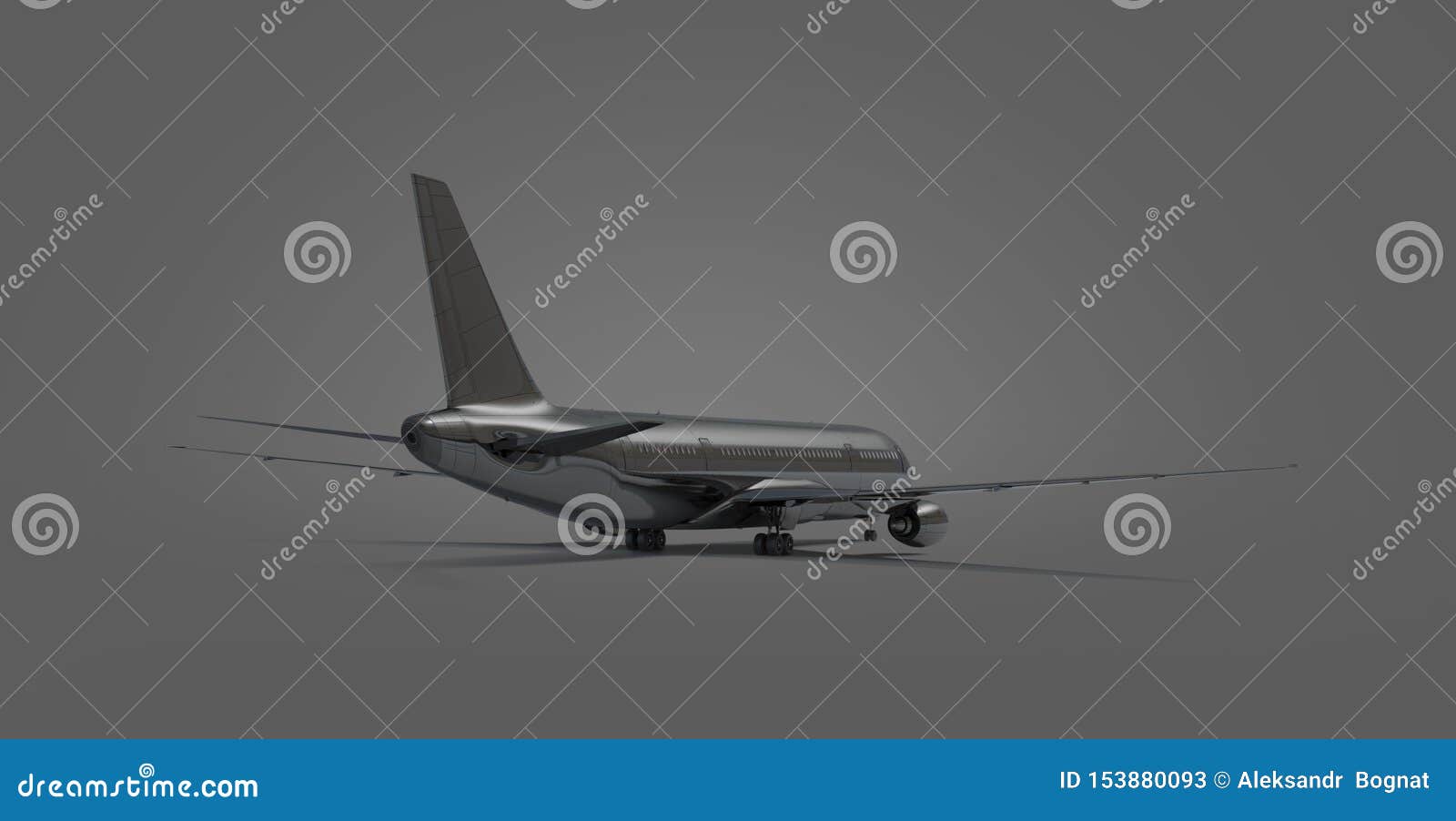 Blank Black Airplane Mock Up Stand, Backside View Isolated, Stock Image ...