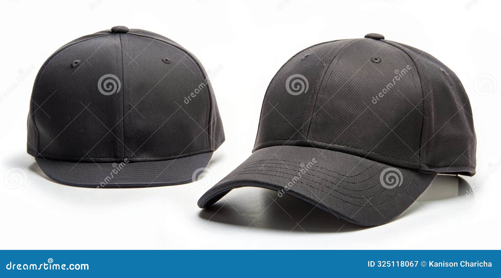 Blank Black Baseball Cap Front and Back View for Mockup AI-Created ...