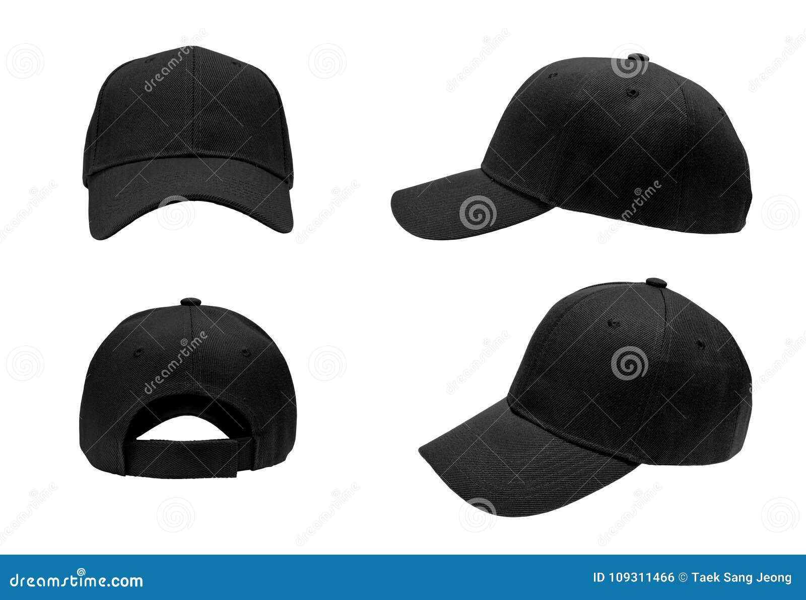 Blank Black Baseball Cap,hat 4 View Stock Photo - Image of baseball ...