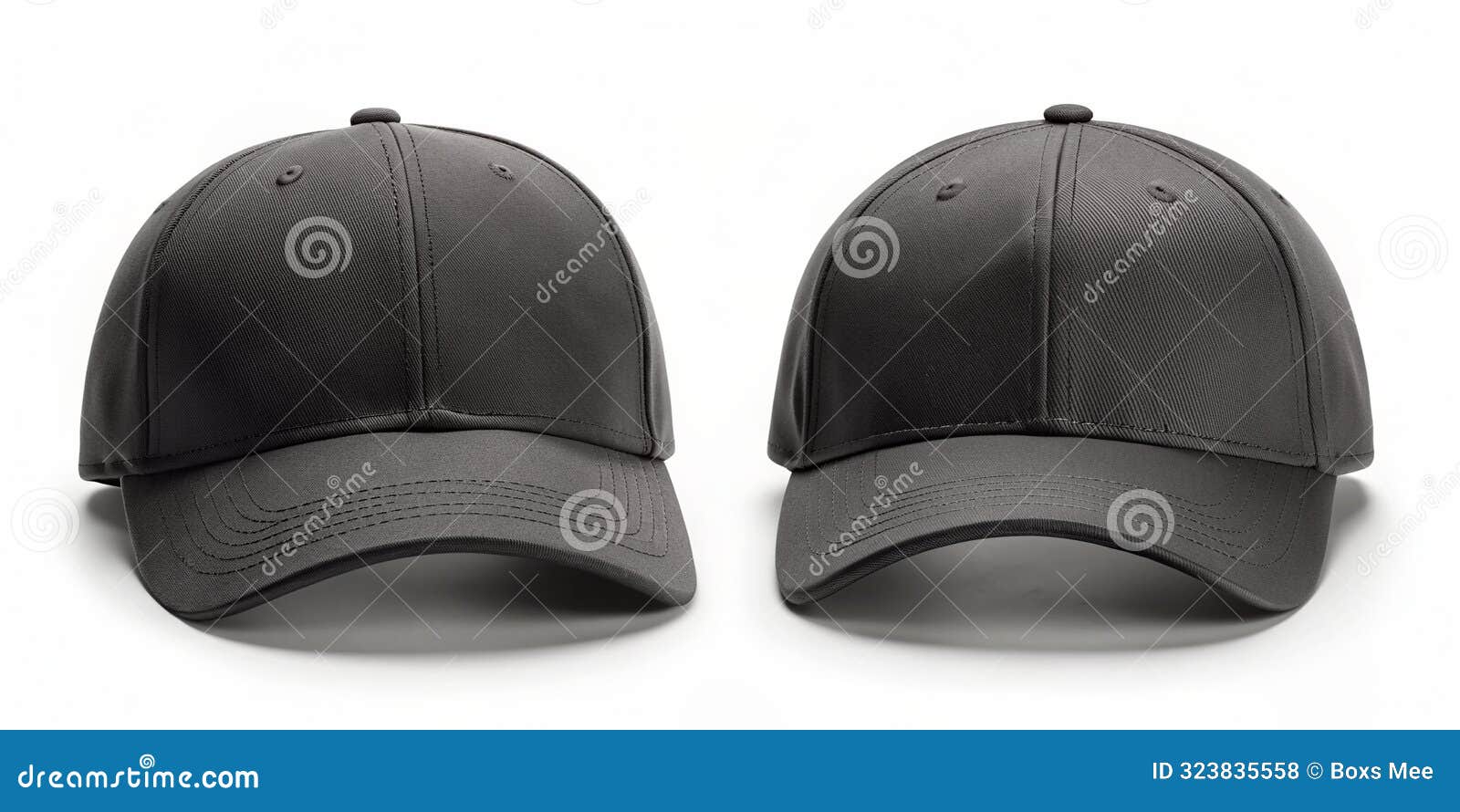 Blank Black Baseball Cap Mockup Seen from the Front and Back AI ...
