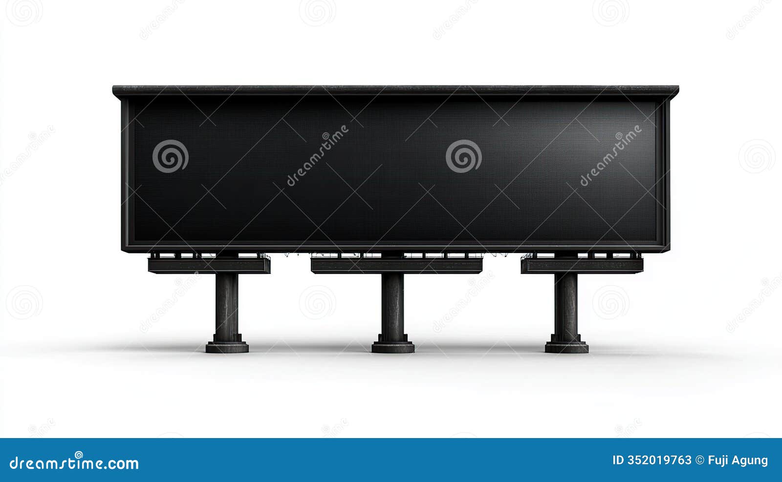 Blank Black Billboard Isolated on White Background Stock Illustration ...
