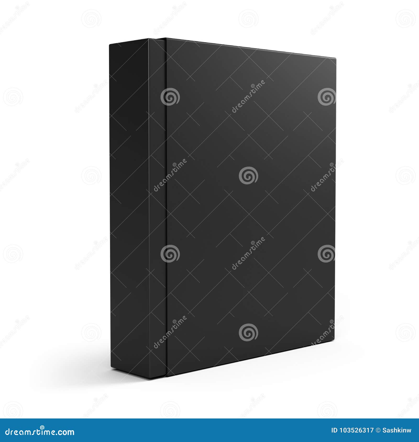 Blank Black Box Isolated Over White Background Stock Illustration ...